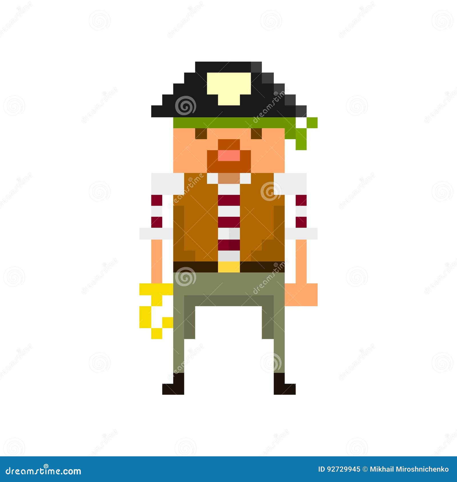 Pixel Pirate for Games and Mobile Applications Stock Illustration ...