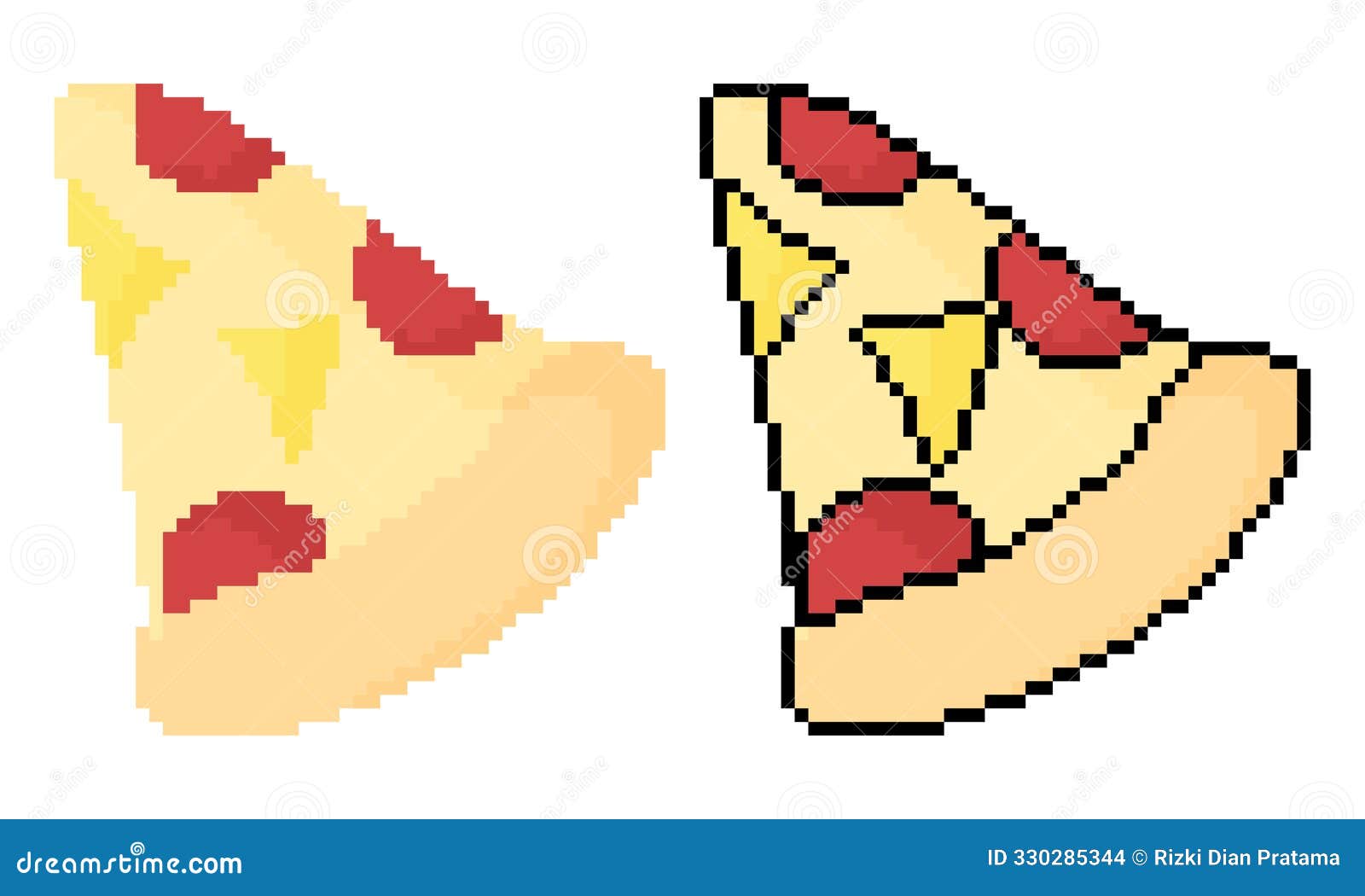 Pixel Art Pizza Slice Falling Royalty-Free Stock Photo | CartoonDealer ...