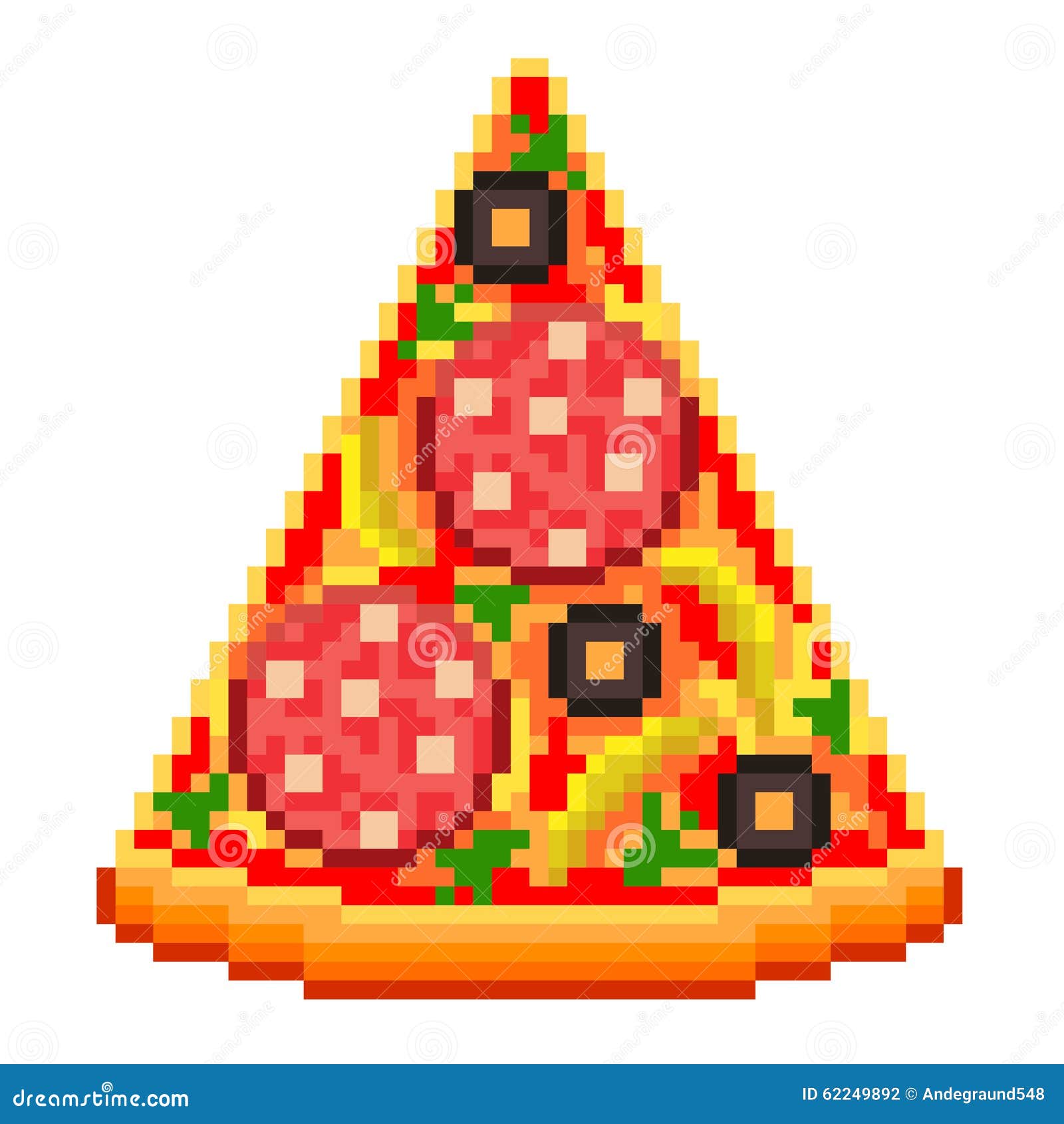 Pixel pizza slice vector stock vector. Illustration of pastry - 62249892