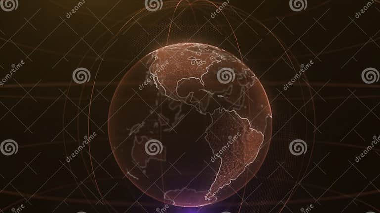 Pixel Planet Earth Animation. Animation of Space with Digital Exploding ...