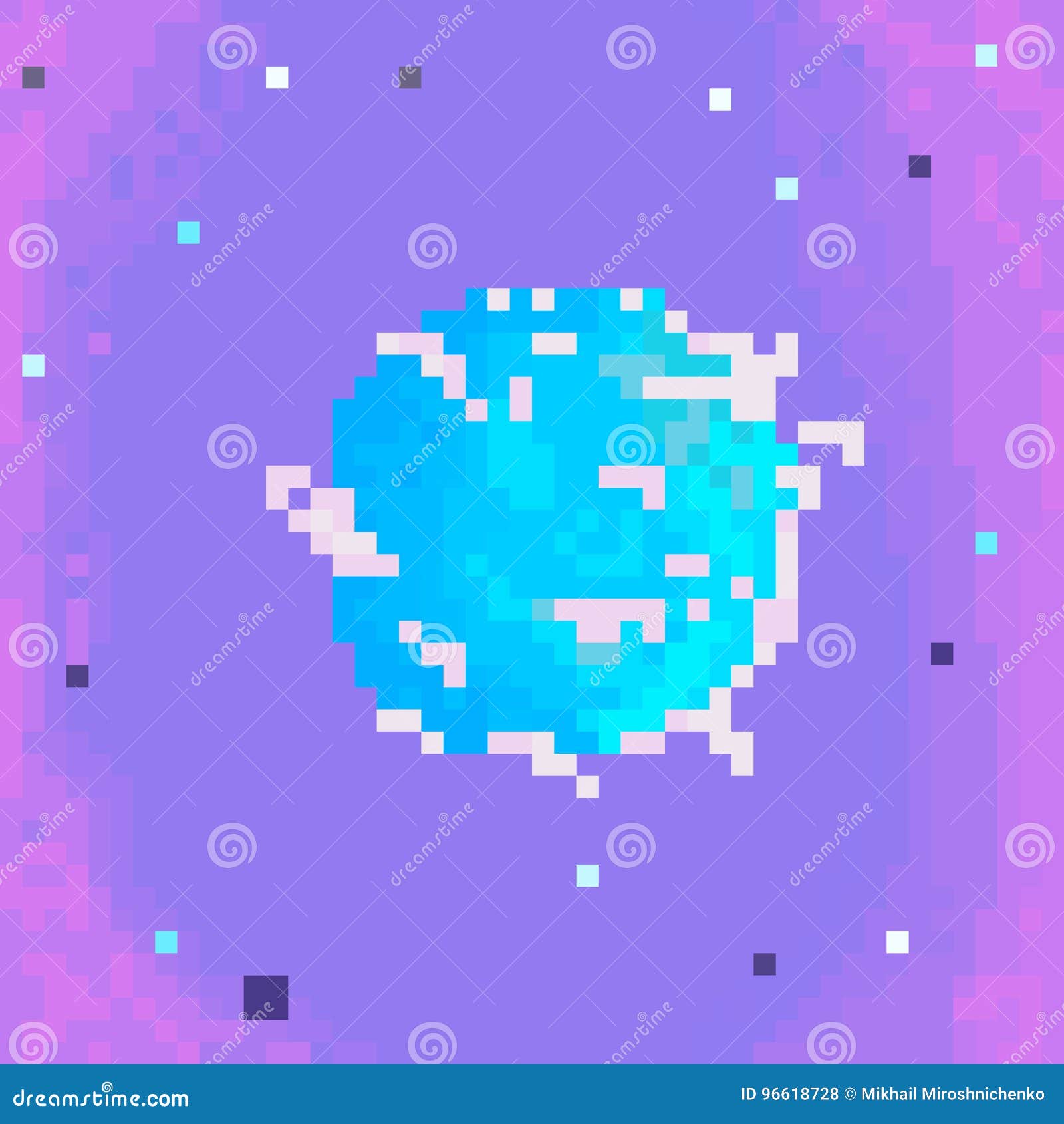 Pixel planet stock vector. Illustration of orbit, system - 96618728