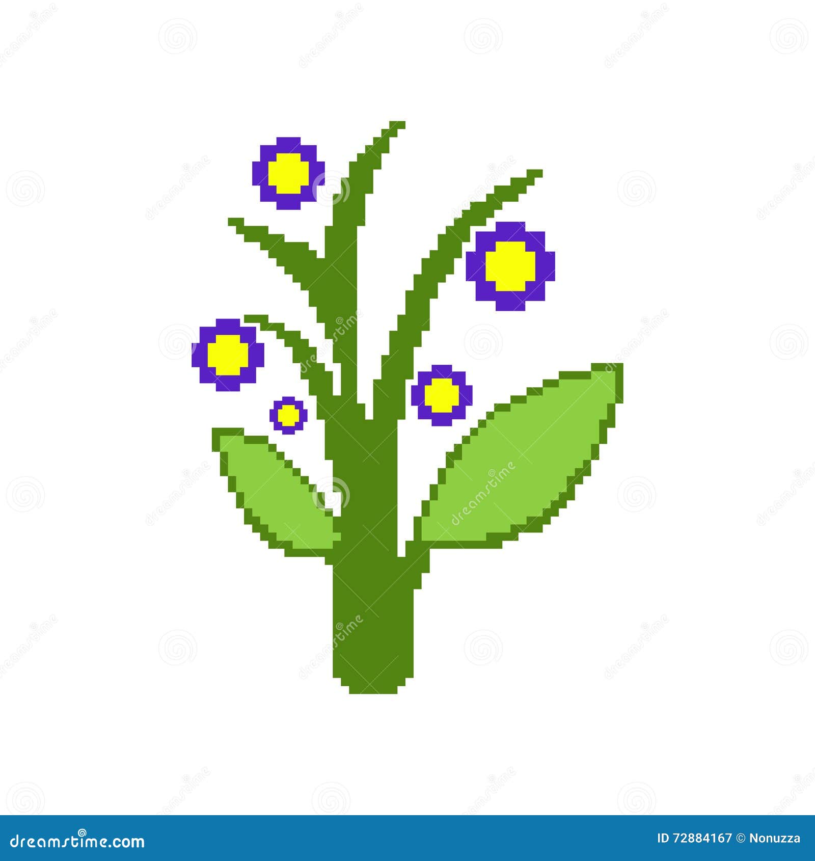 Pixel plant icon stock vector. Illustration of life, ornament - 72884167