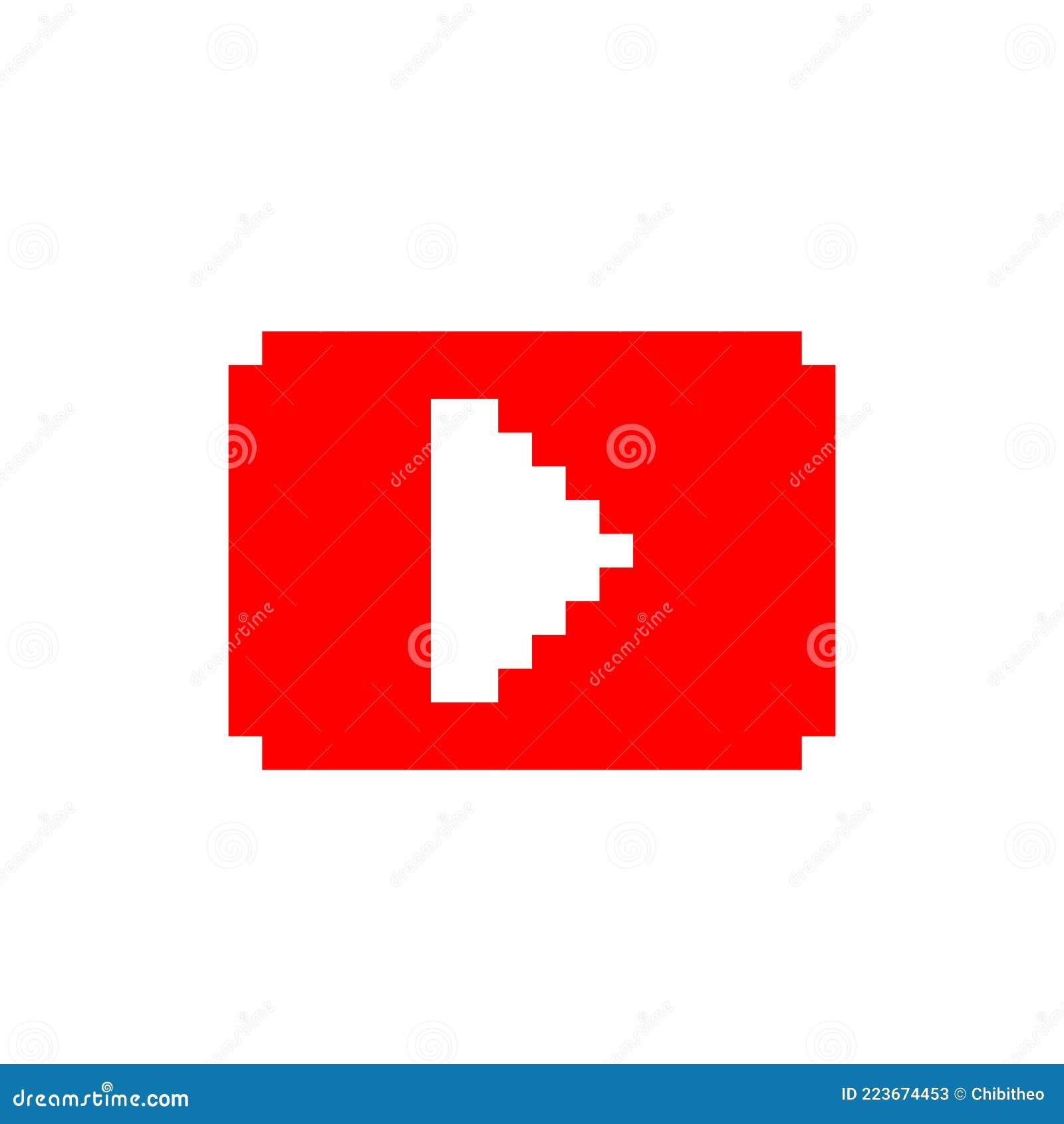 Pixel Play Button Icon, Social Media Sign, Mobile App Stock Vector ...