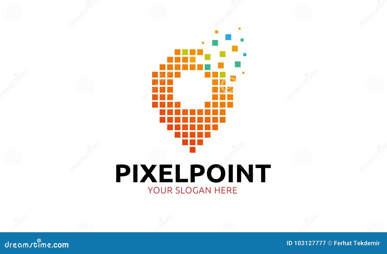 Pixel point logo template stock vector. Illustration of locate - 103127777