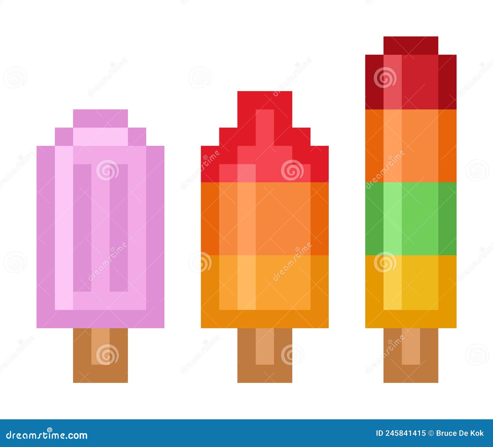 Pixel Art Of A Popsicle Animated With Hands And Legs Vector ...