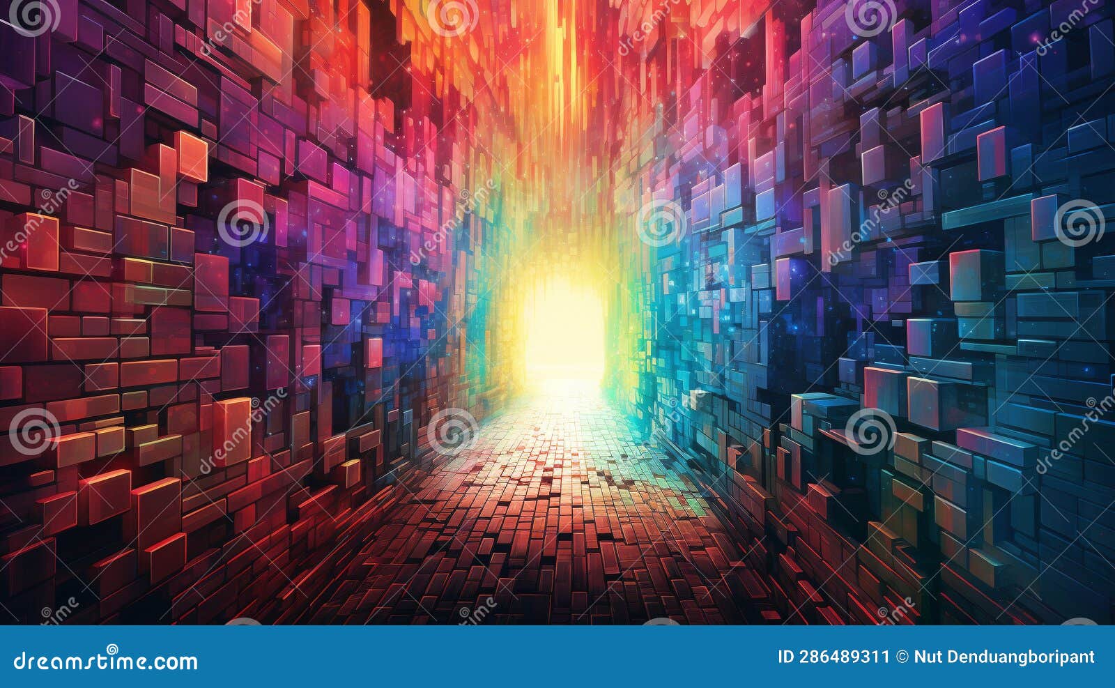 Pixel Portal: Gateway To the Digital Imagination Stock Illustration ...