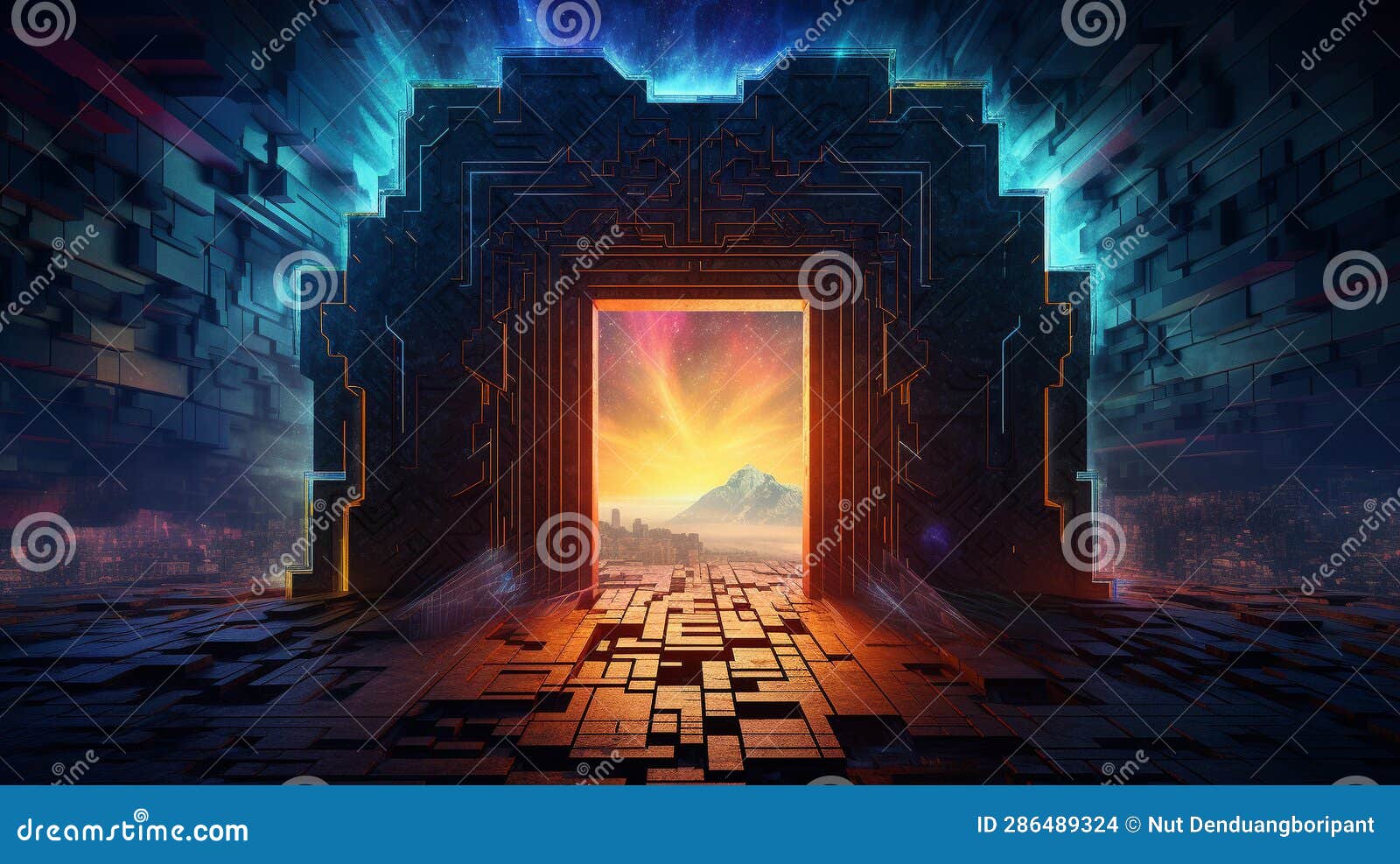 Pixel Portal: Gateway To the Digital Imagination Stock Photo - Image of ...