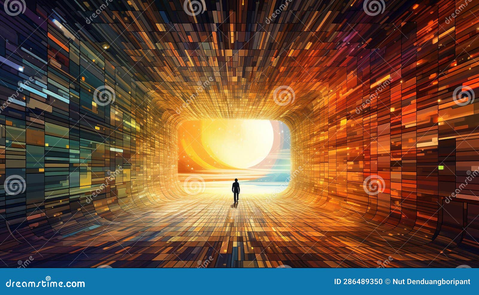 Pixel Portal: Gateway To the Digital Imagination Stock Illustration ...