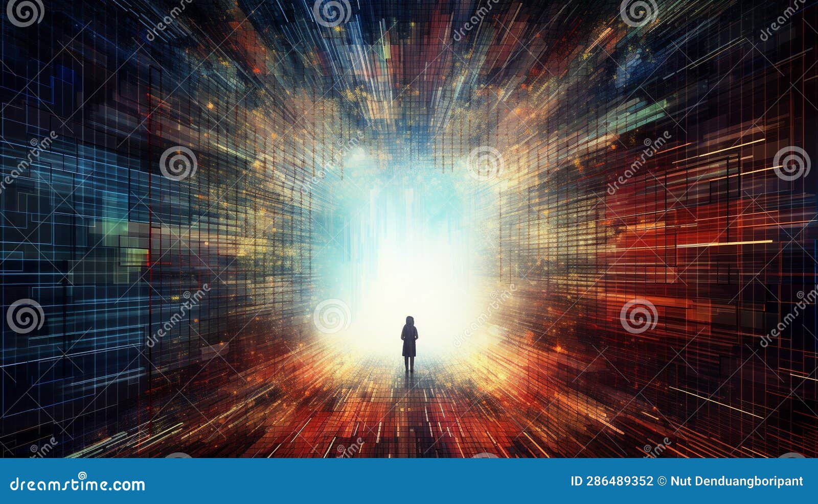 Pixel Portal: Gateway To the Digital Imagination Stock Photo - Image of ...