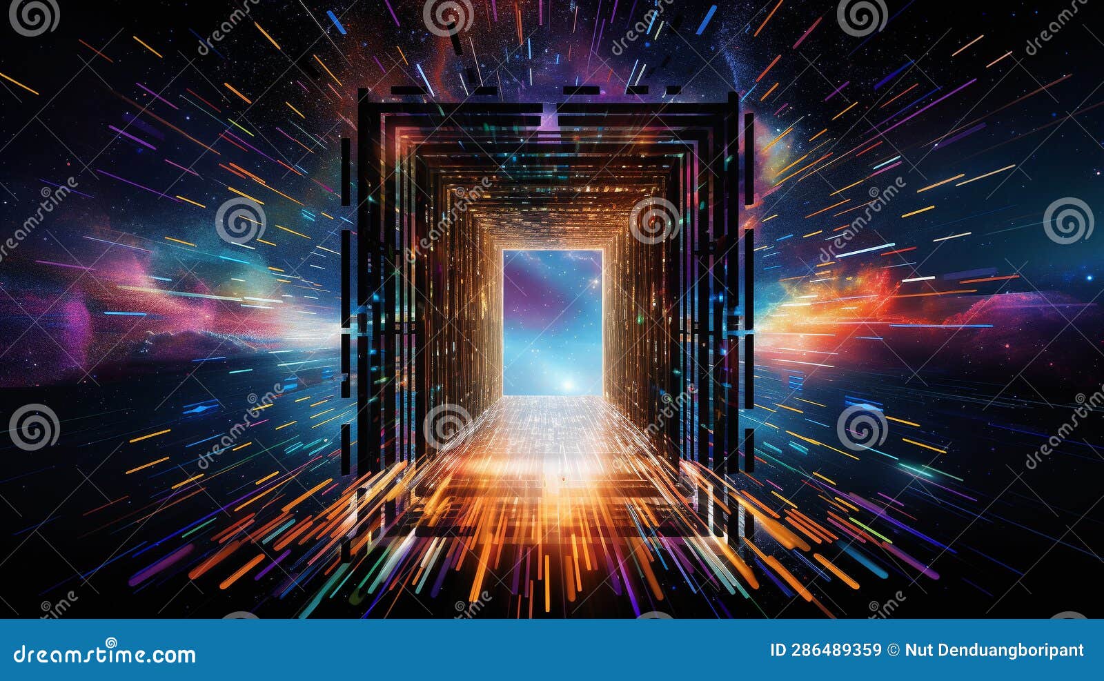 Pixel Portal: Gateway To the Digital Imagination Stock Image - Image of ...