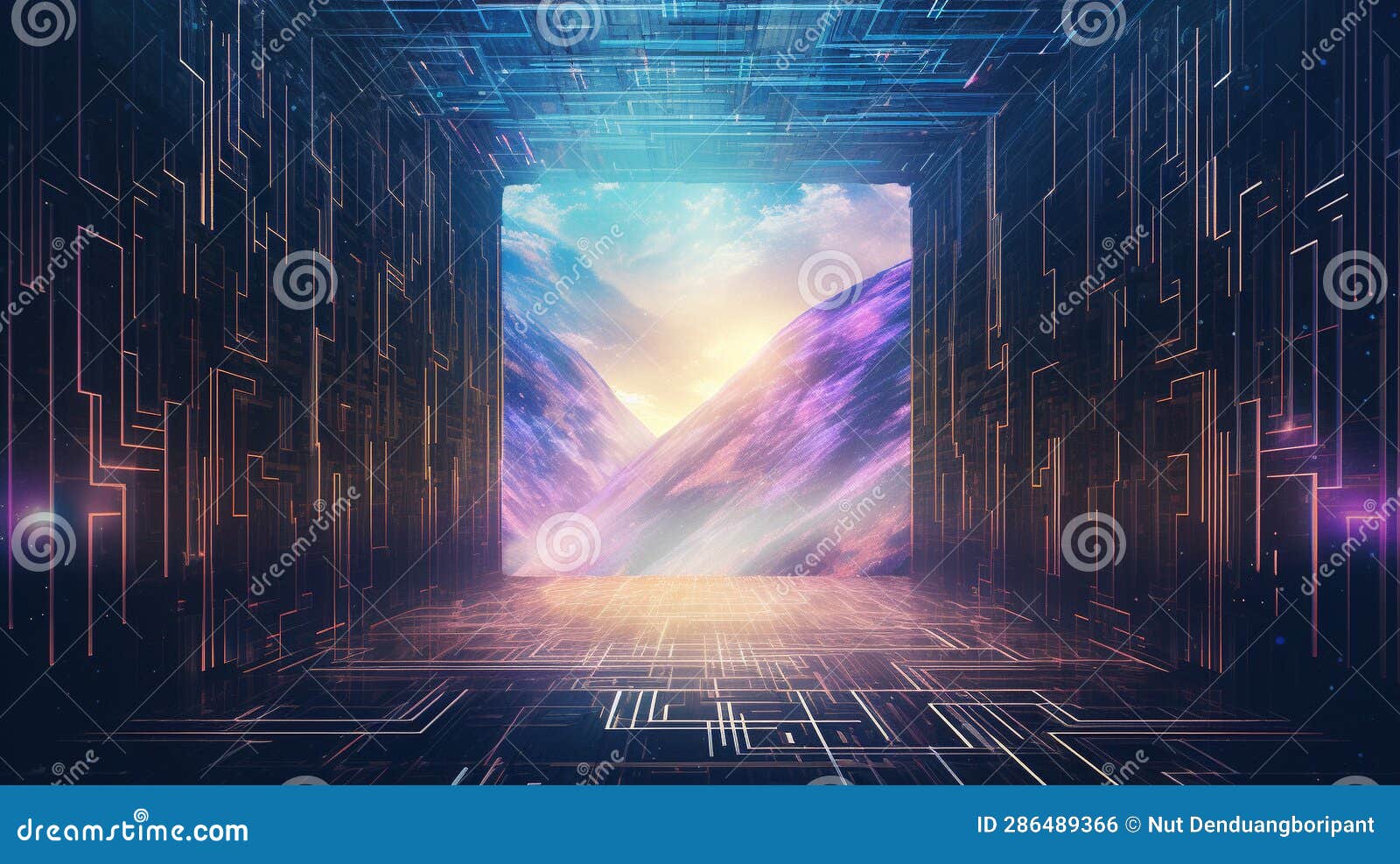 Pixel Portal: Gateway To the Digital Imagination Stock Photo - Image of ...
