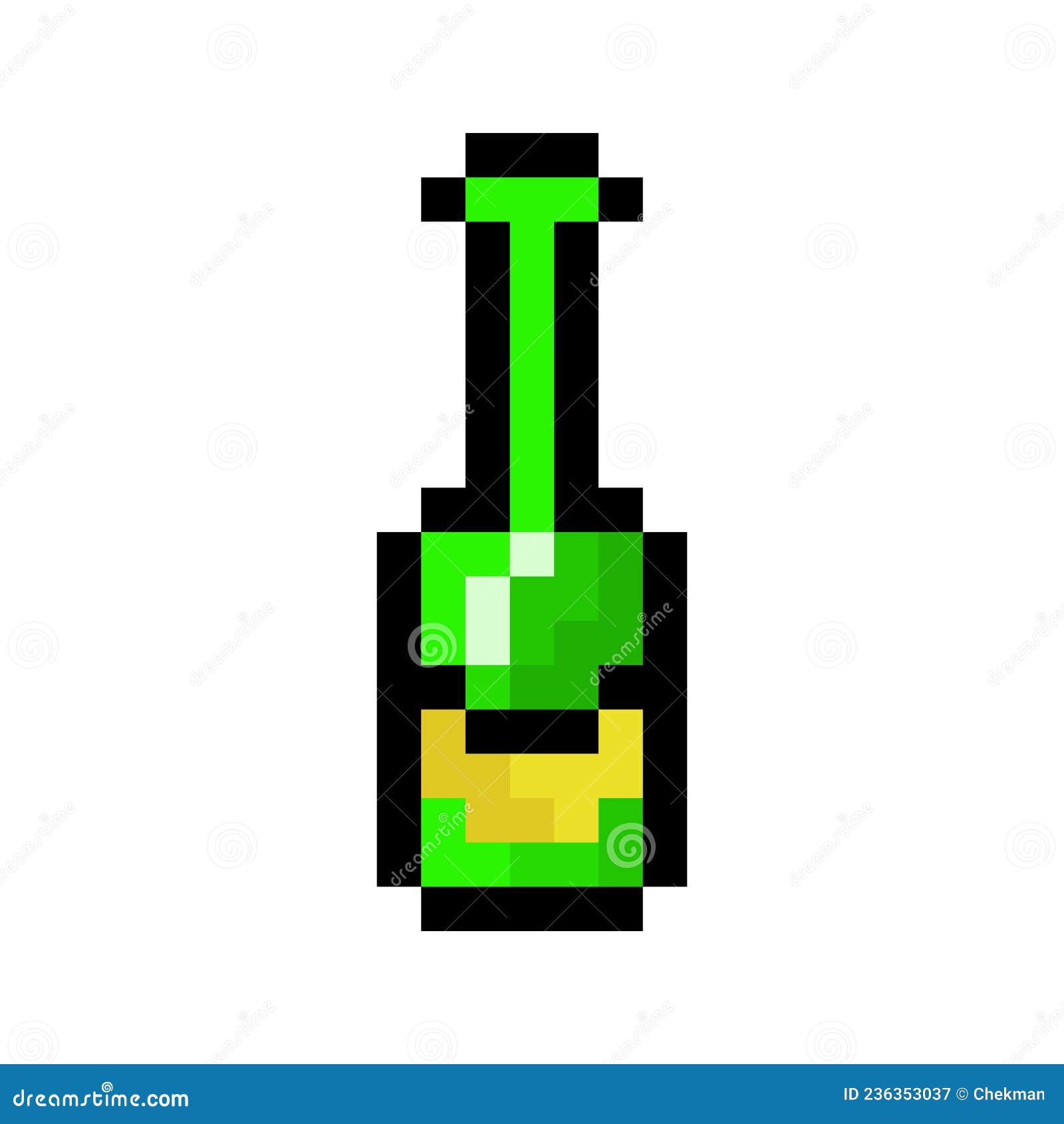 Pixel Art Potion Sparkling Purple Poison Bottle, Game Design Retro 8 ...