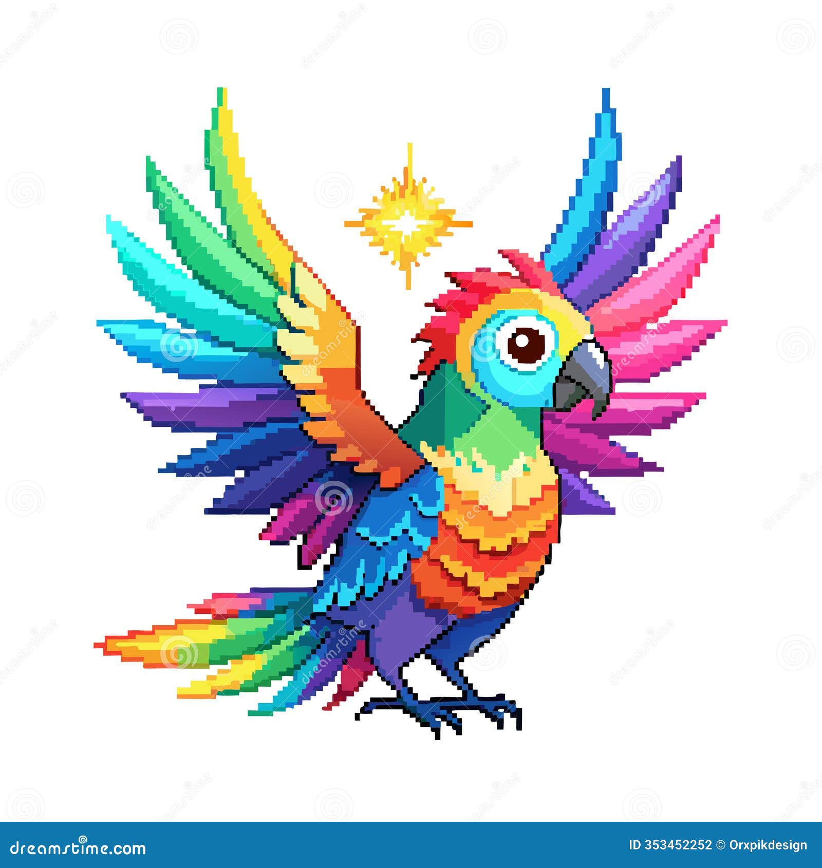 Pixel Art Parrot In A Sunlit Conservatory Royalty-Free Stock Photo ...
