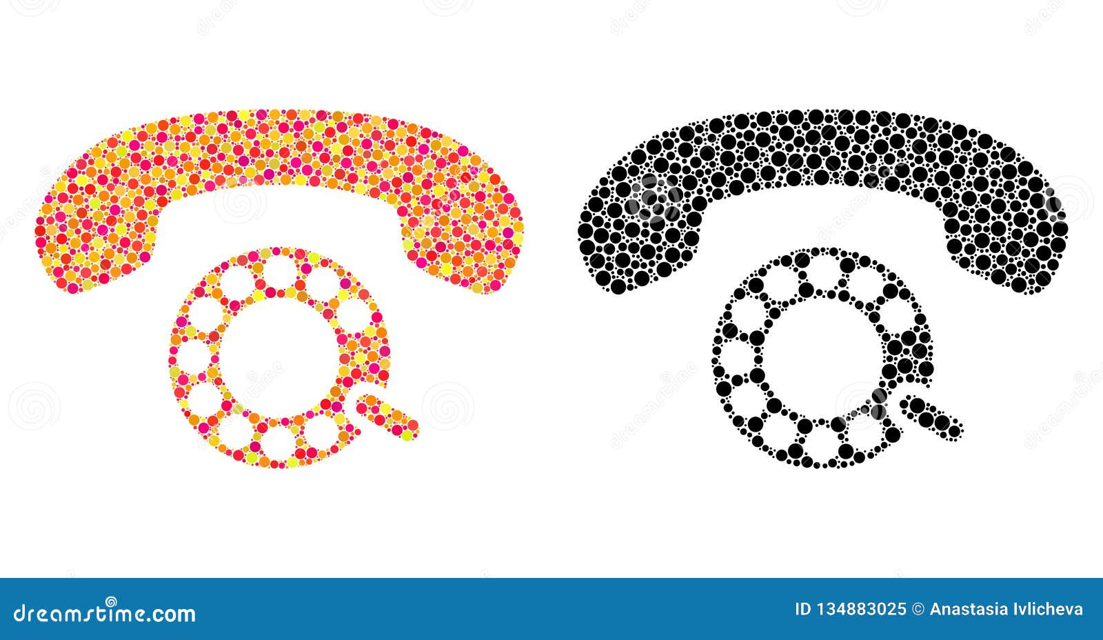 Pixel Pulse Dialing Mosaic Icons Stock Vector - Illustration of dots ...