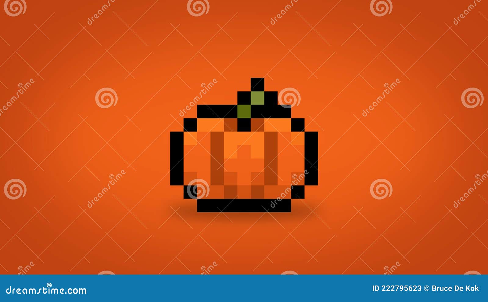 Pixel Pumpkin Background - 4K Wallpaper Stock Illustration ...