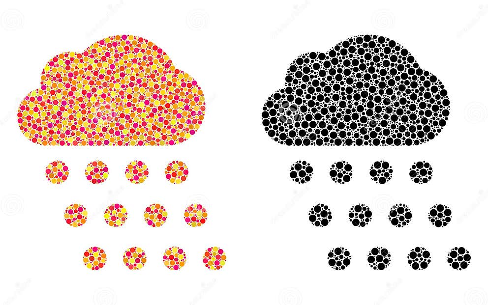 Pixel Rain Cloud Mosaic Icons Stock Vector - Illustration of ...