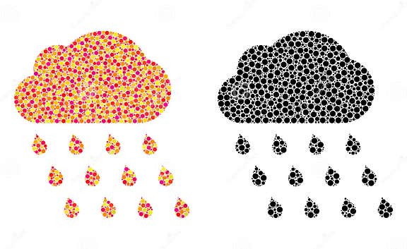 Pixel Rain Cloud Mosaic Icons Stock Vector - Illustration of ...