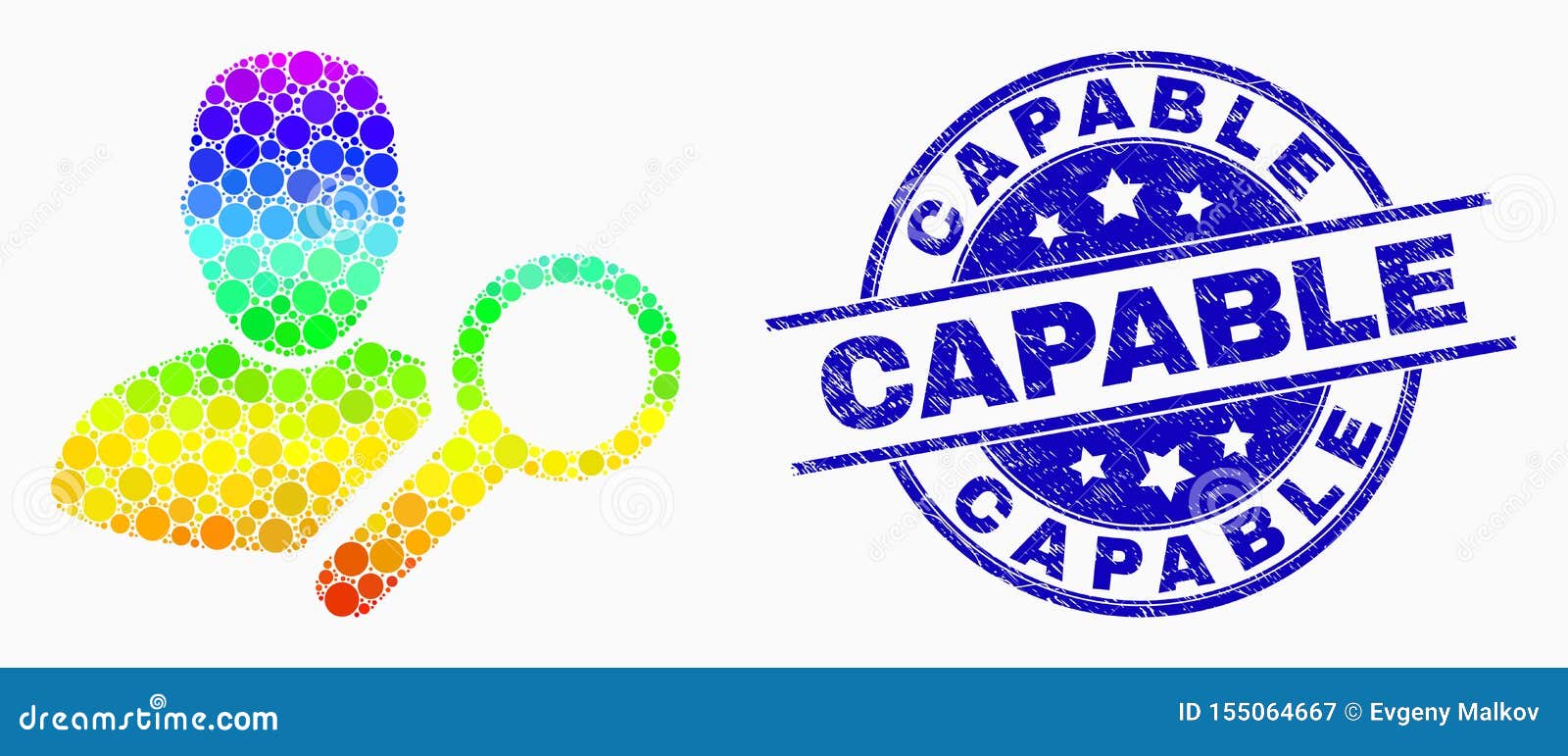 Vector Spectral Dotted Find User Icon and Grunge Capable Seal Stock ...