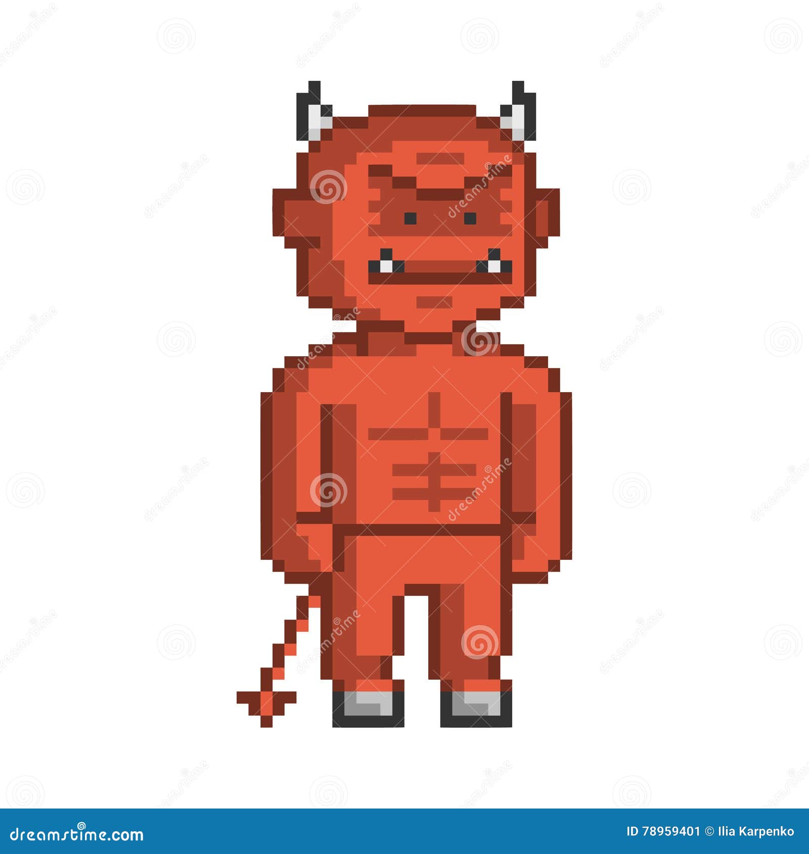 Pixel Art Of Devil Business Man Vector Illustration | CartoonDealer.com ...