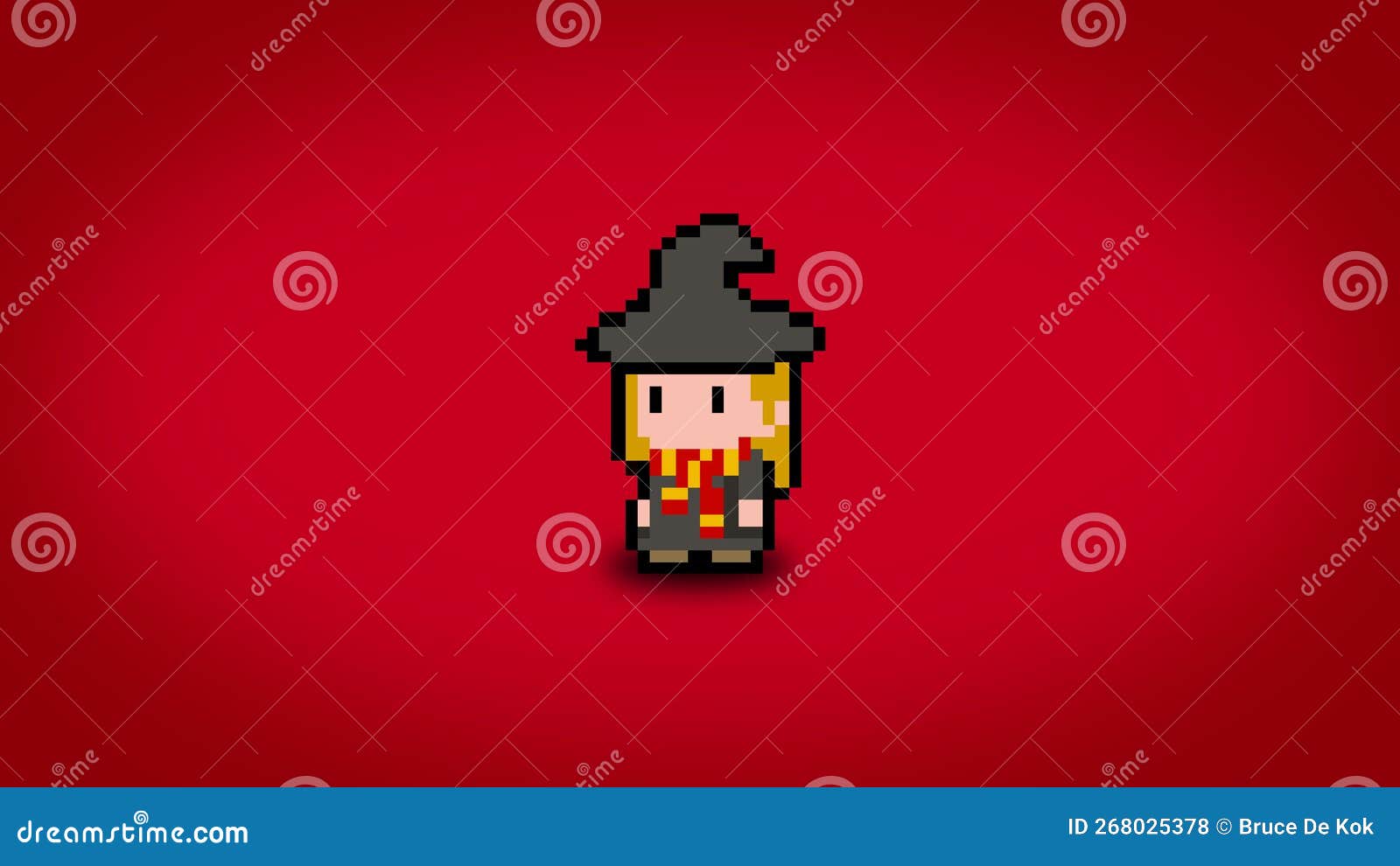 Pixel Red House Wizard Wallpaper - High Res 8 Bit Background Stock ...