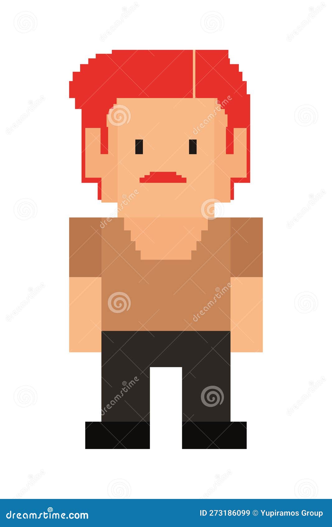 Pixel redhead man stock vector. Illustration of level - 273186099