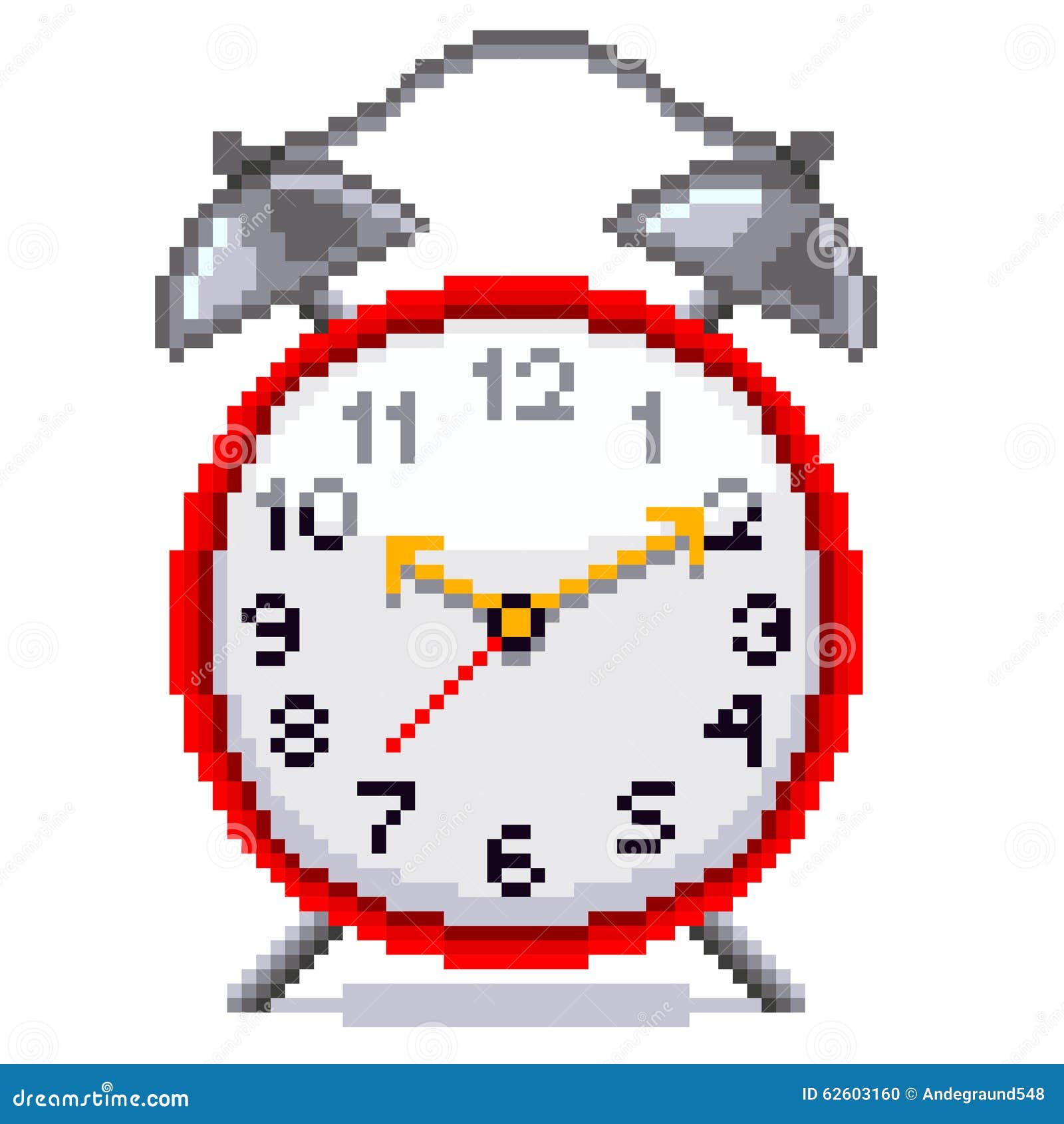 Pixel Retro Alarm Clock Vector Stock Vector - Illustration of design ...