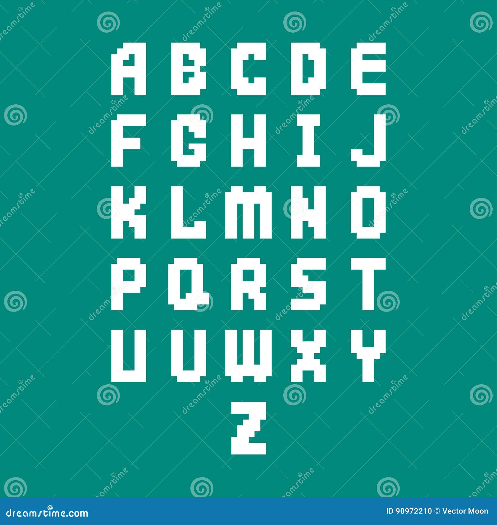 Pixel Retro Font Video Computer Game Design 8 Bit Letters Electronic ...