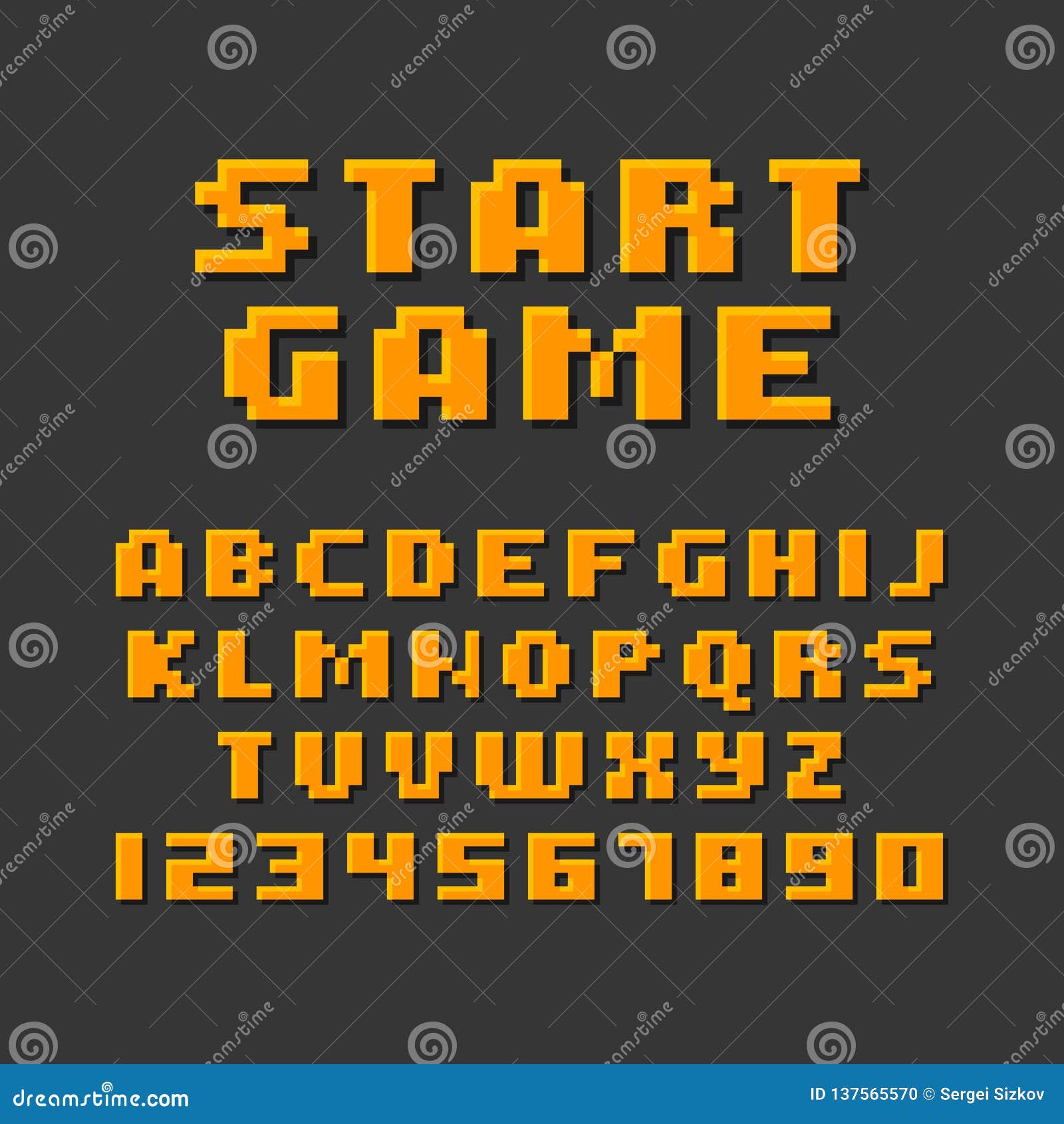 Pixel Retro Style Video Game Font. Vector Stock Vector - Illustration ...