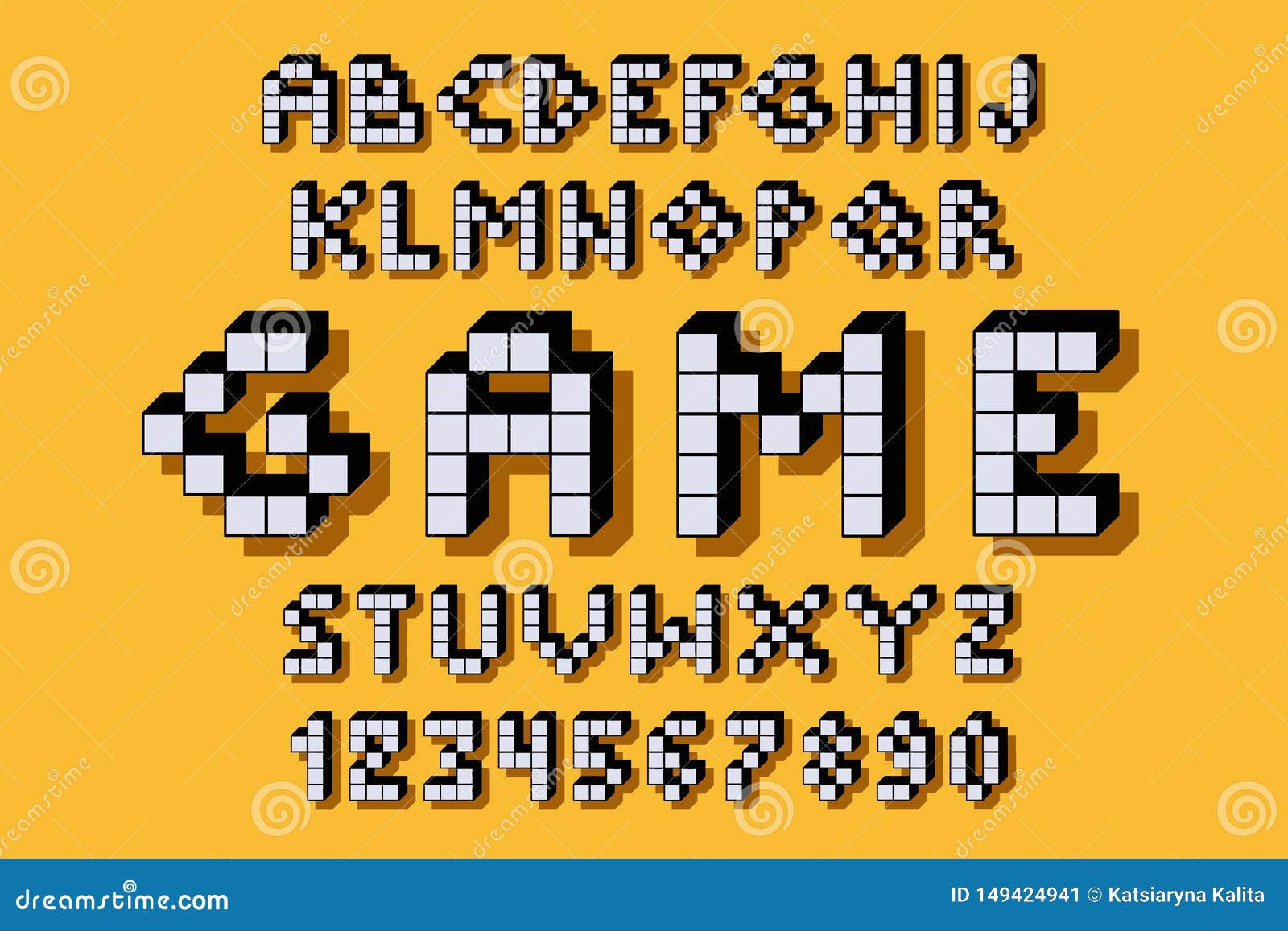 Pixel Retro Video Game Font. 8 Bit Letters and Numbers Stock Vector ... Pixel Retro Video Game Font. 8 Bit Letters and Numbers Stock Vector ...