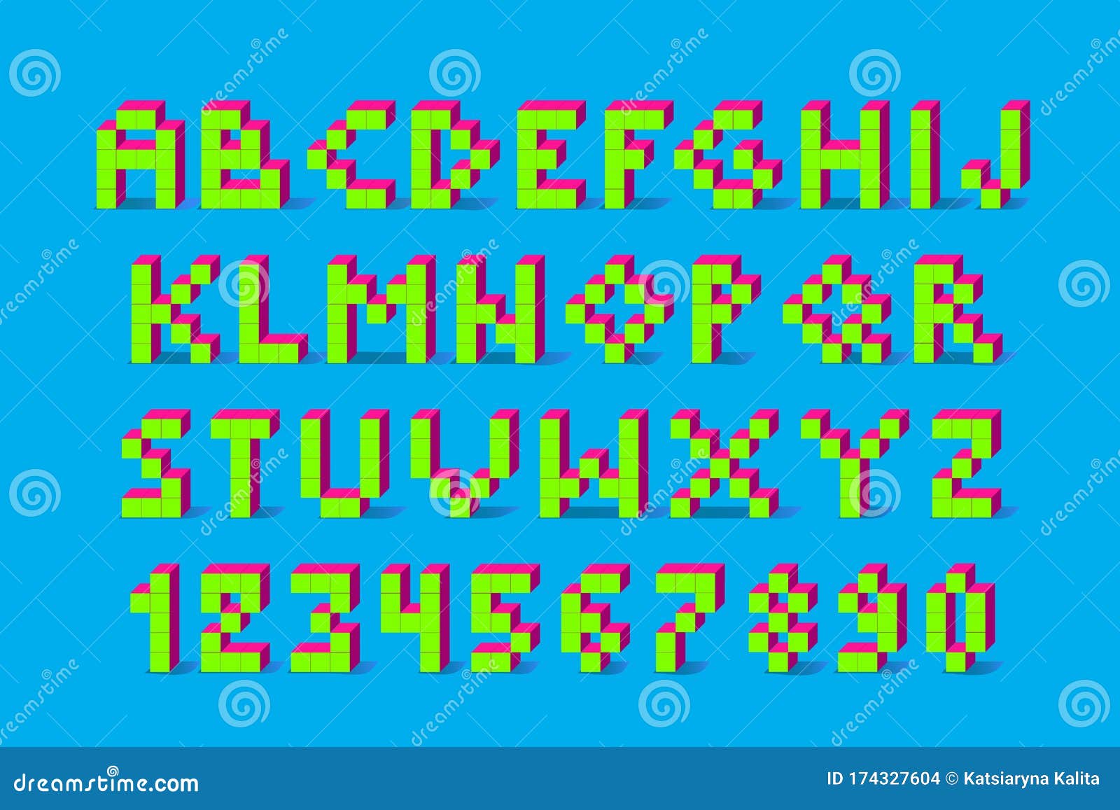 Pixel Retro Video Game Font. 80 S Retro Alphabet Font Stock Vector ...