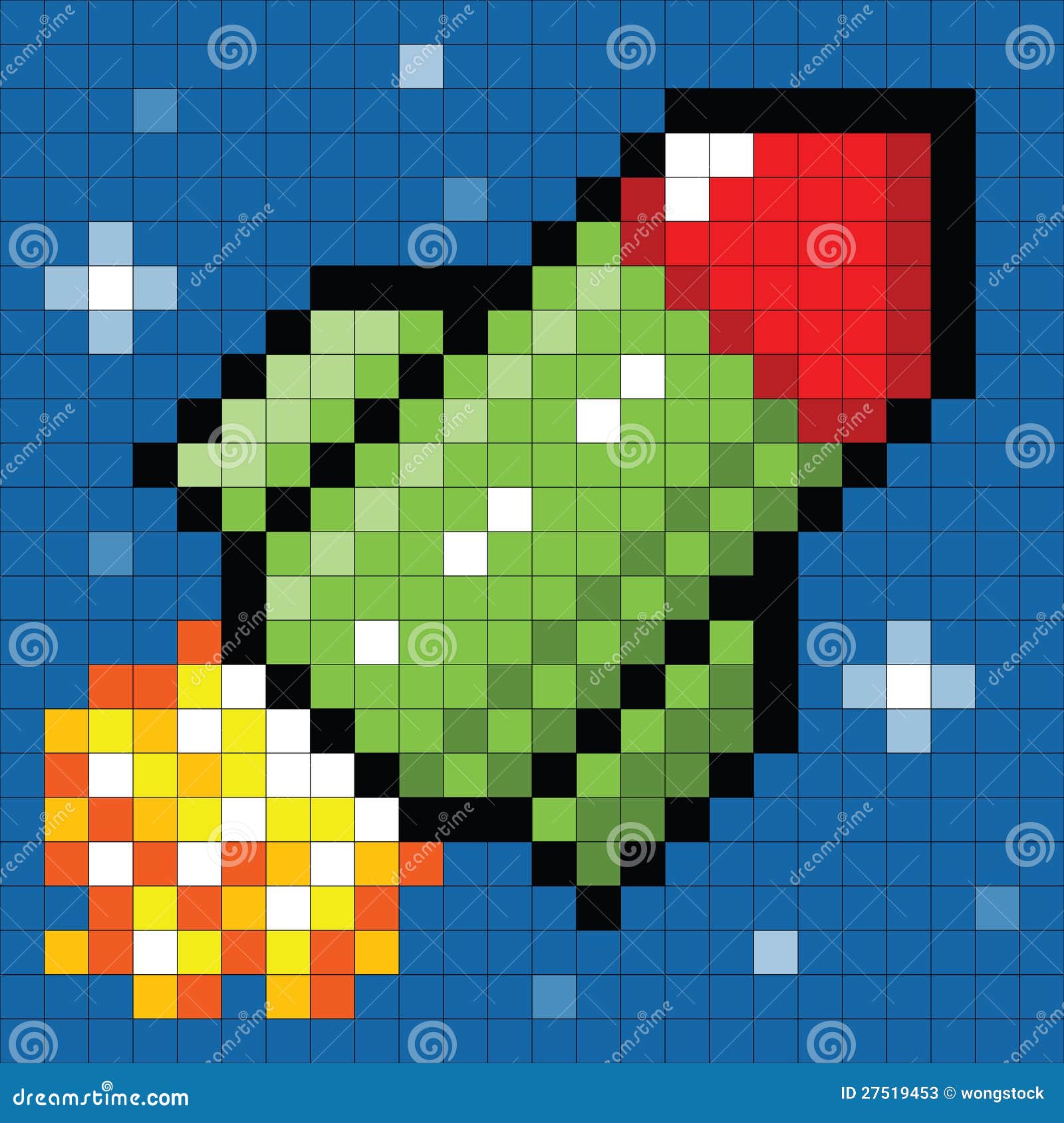 Pixel Rocket dans l'espace illustration de vecteur. Illustration du ...