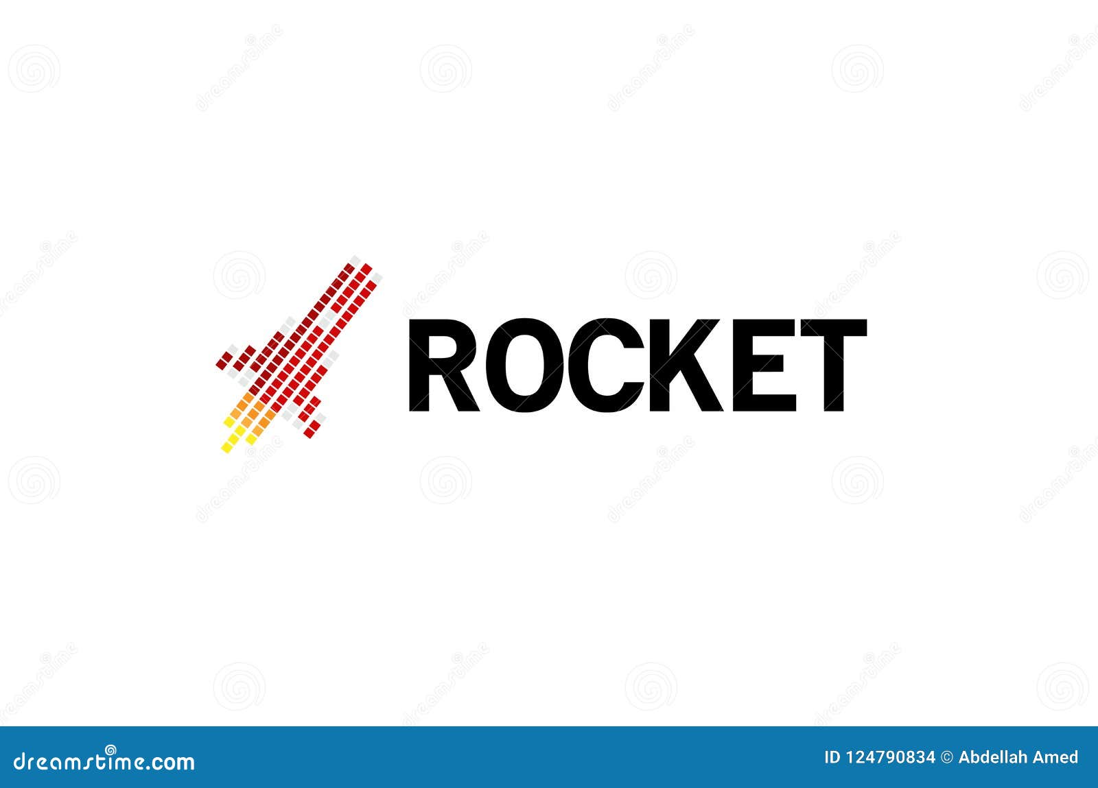 Pixel Rocket Launch Logo Design Illustration Ilustración del Vector - Ilustración de nube, medio ...