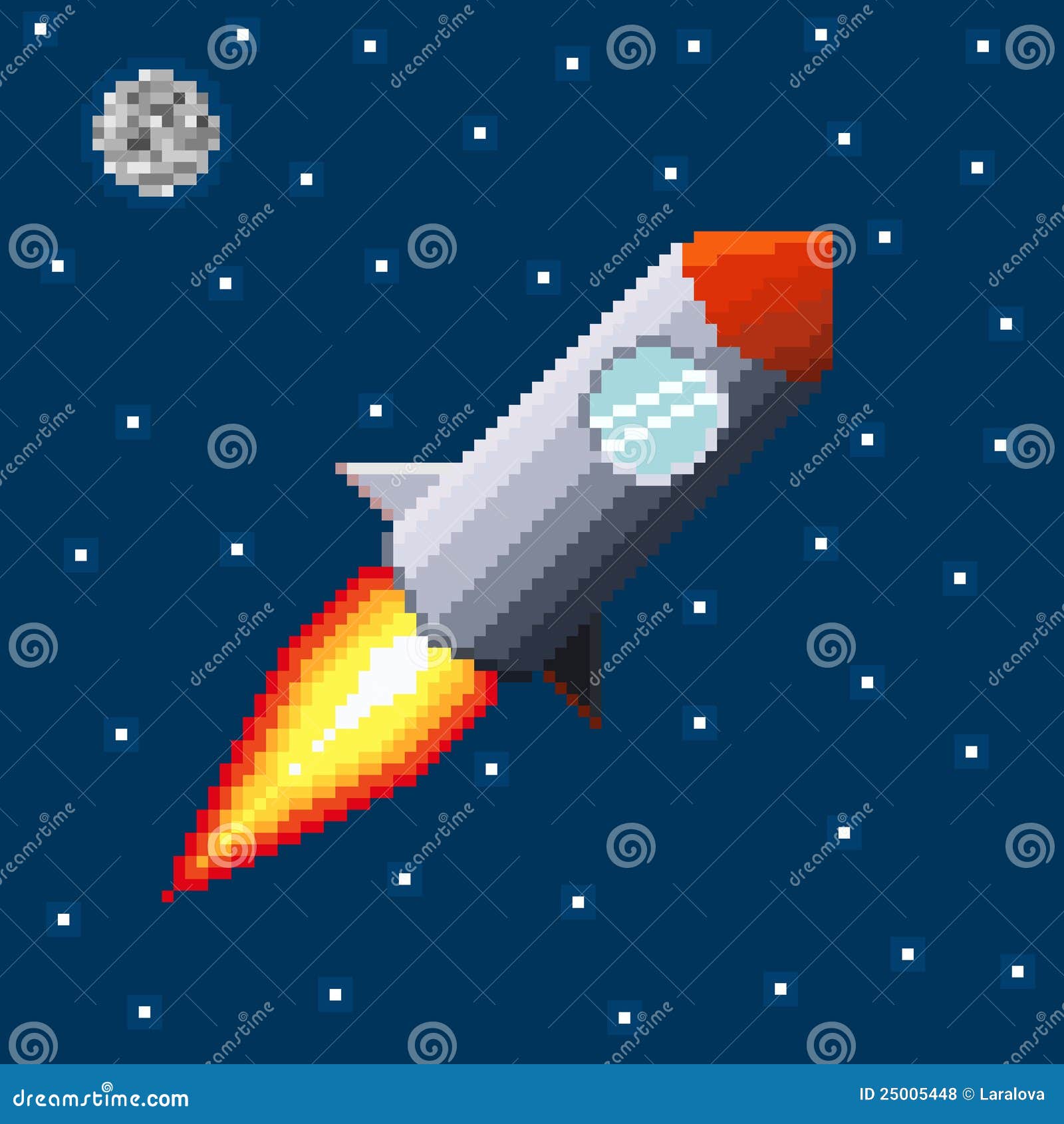 Pixel Rocket Launch Logo Vector Illustration | CartoonDealer.com #124790486