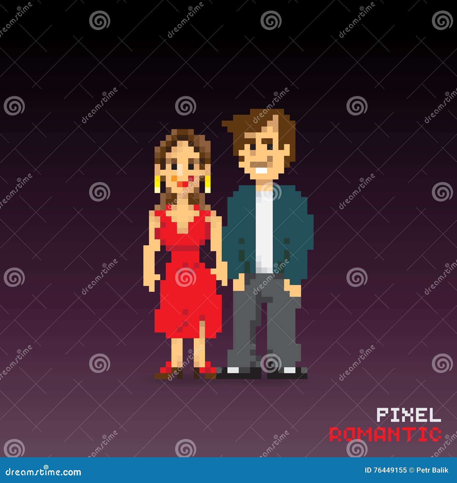 Pixel Art Man Romantic Rose Cartoon Vector | CartoonDealer.com #268477385