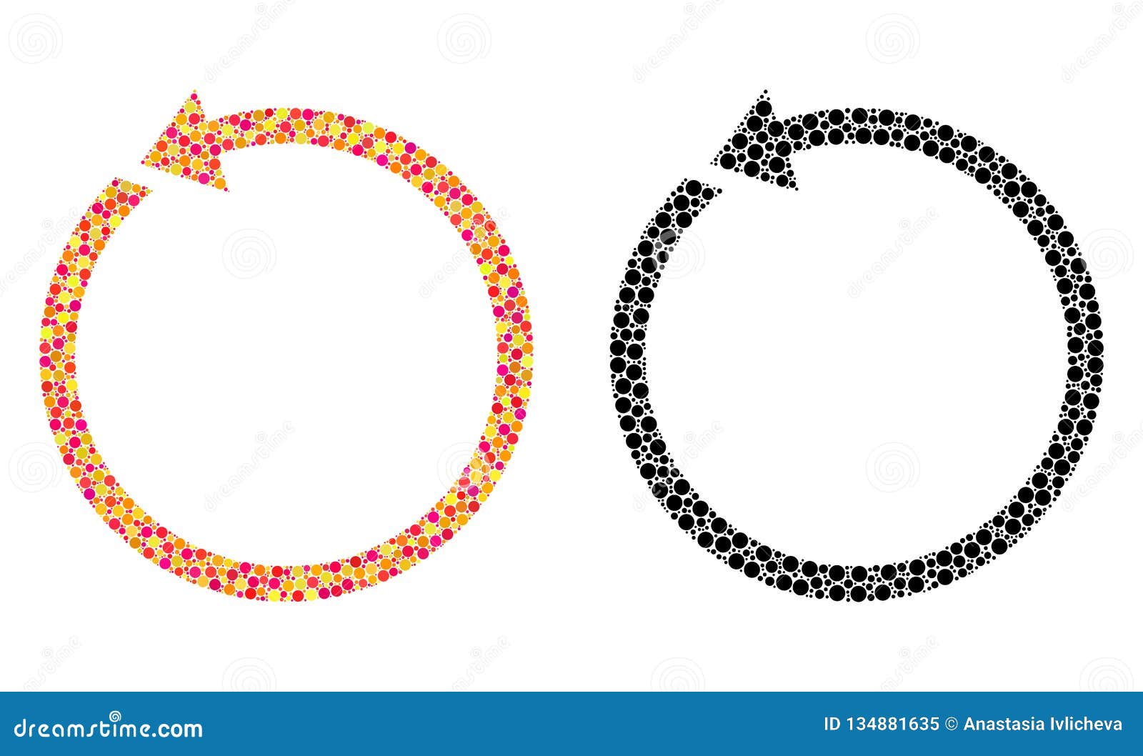 Pixel Rotate Ccw Mosaic Icons Stock Vector - Illustration of casual ...