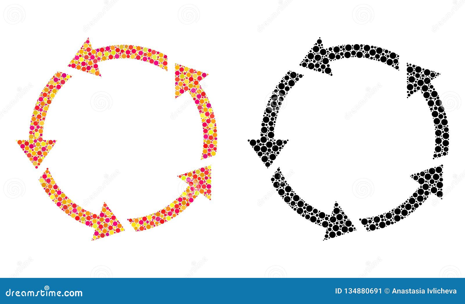 Pixel Rotation Mosaic Icons Stock Vector - Illustration of composed ...