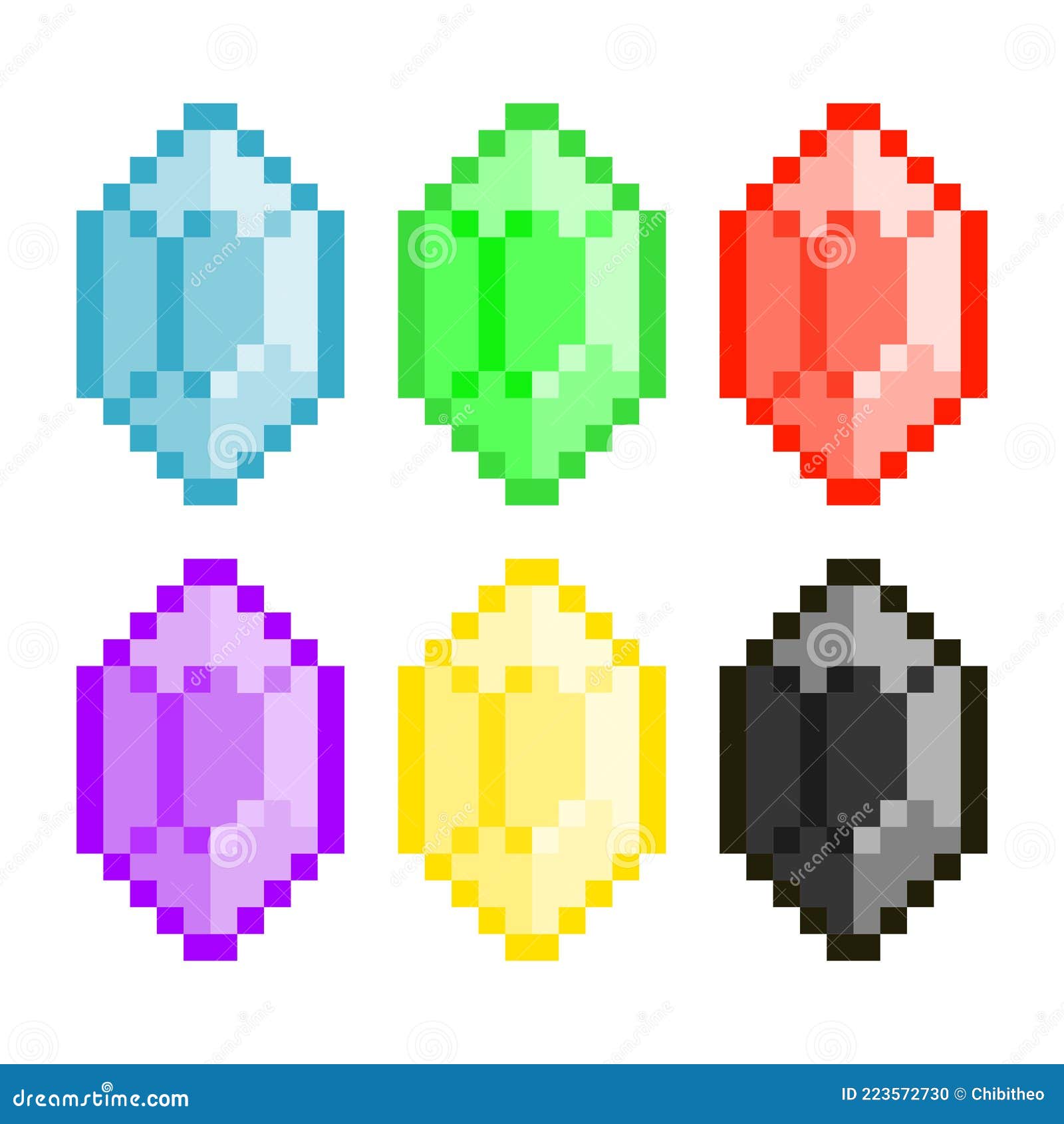 Pixel Ruby Gemstone Image 8 Bit Stock Illustration - Illustration of ...