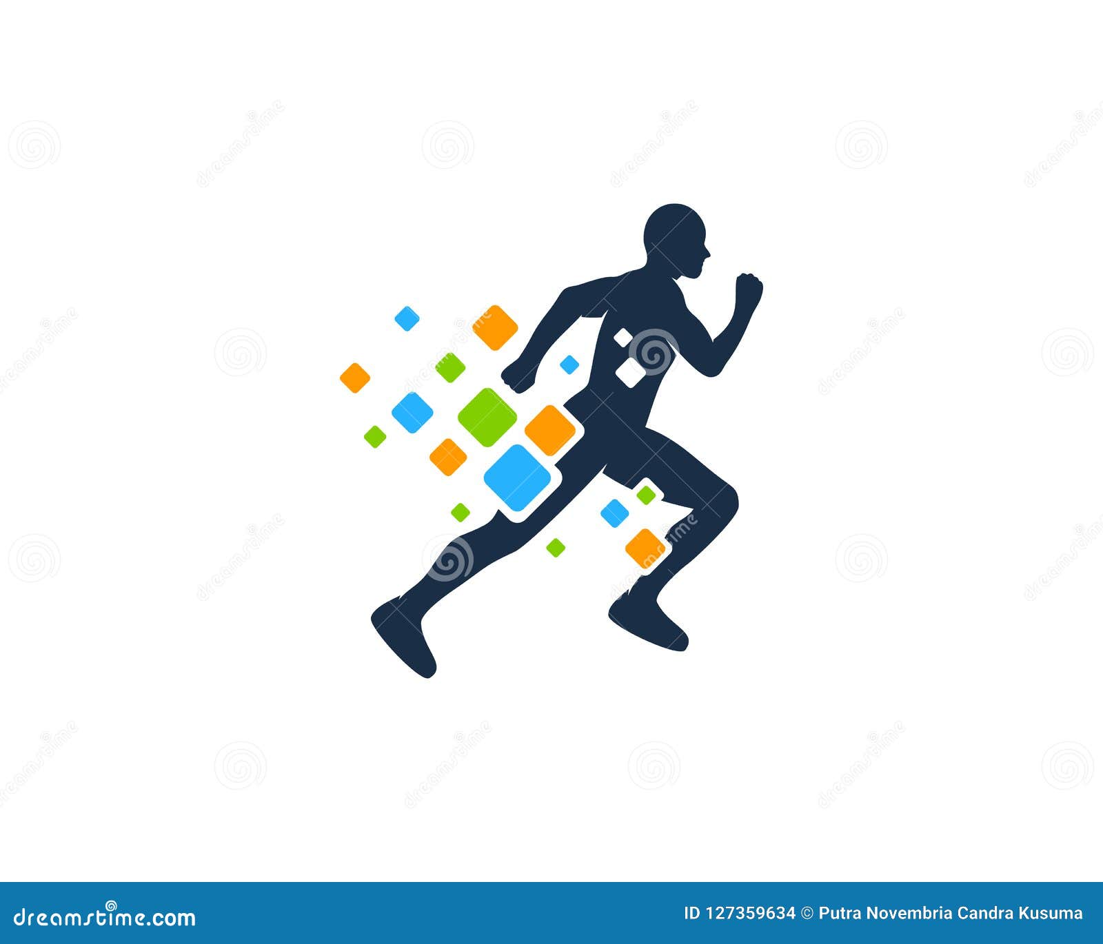 Pixel Run Logo Icon Design stock vector. Illustration of network ...