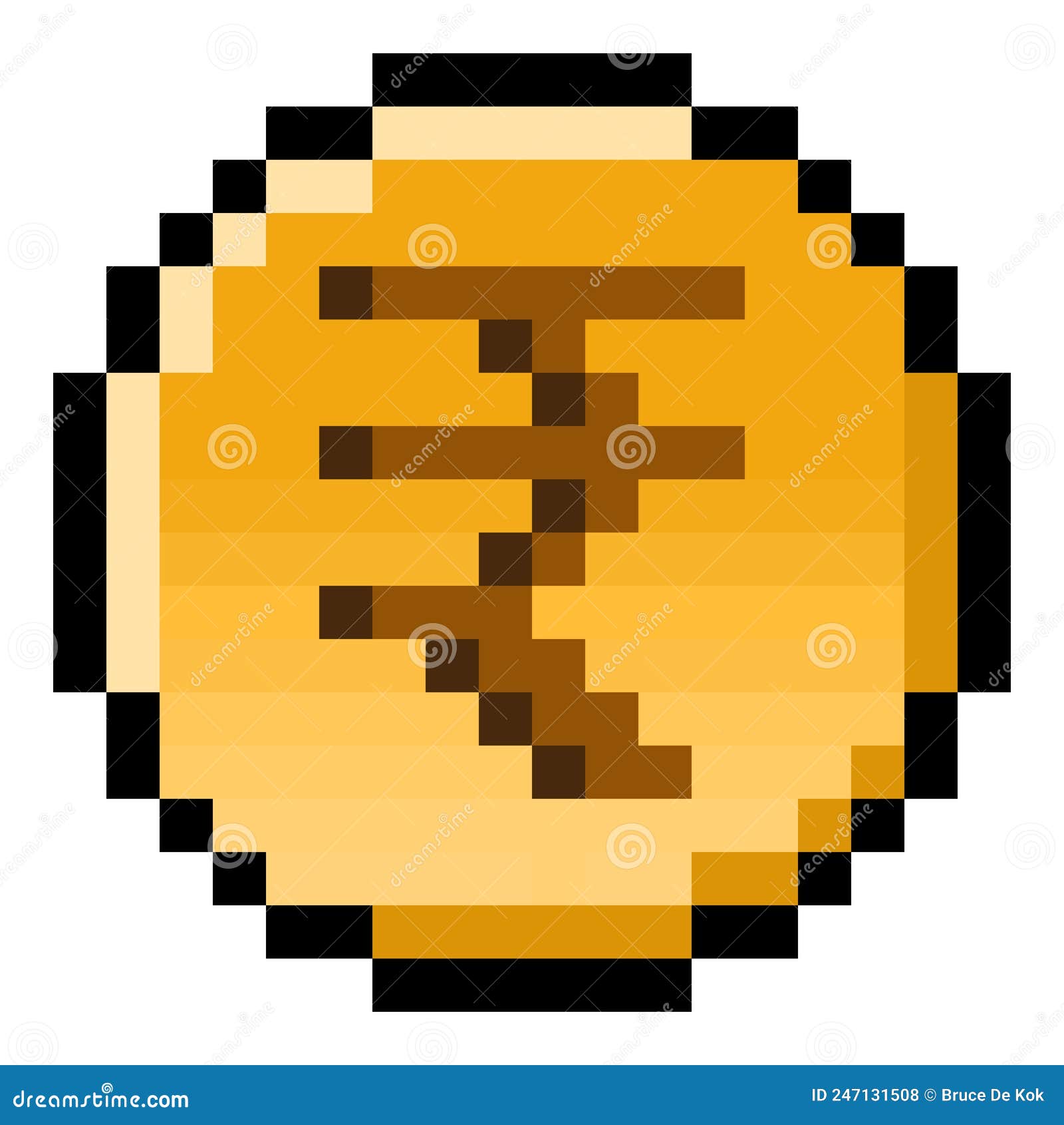 Pixel Rupee Coin - Isolated 8 Bit Vector Stock Vector - Illustration of ...