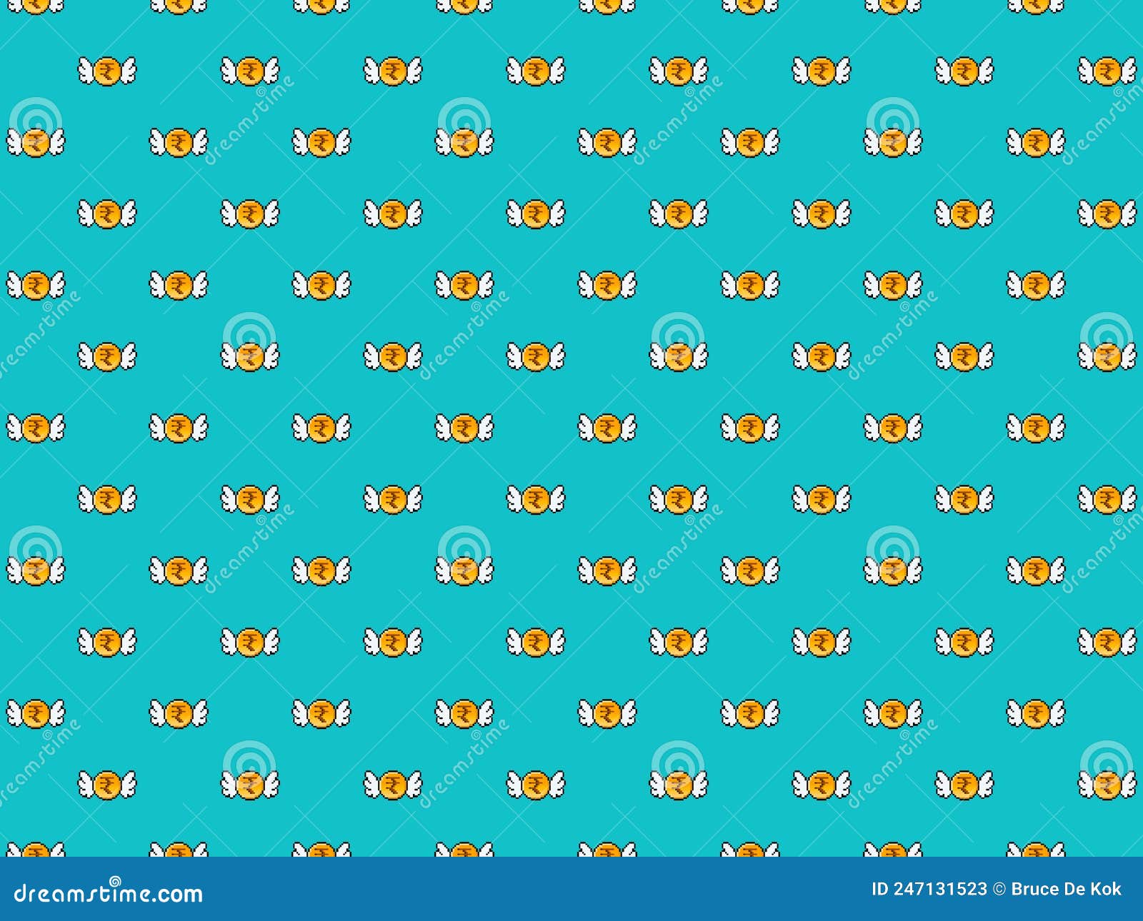 Pixel Rupee Coin From Gaming Block Background - High Res 8 Bit ...