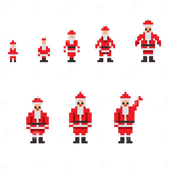 Pixel Santa ilustração do vetor. Ilustração de branco - 62147111