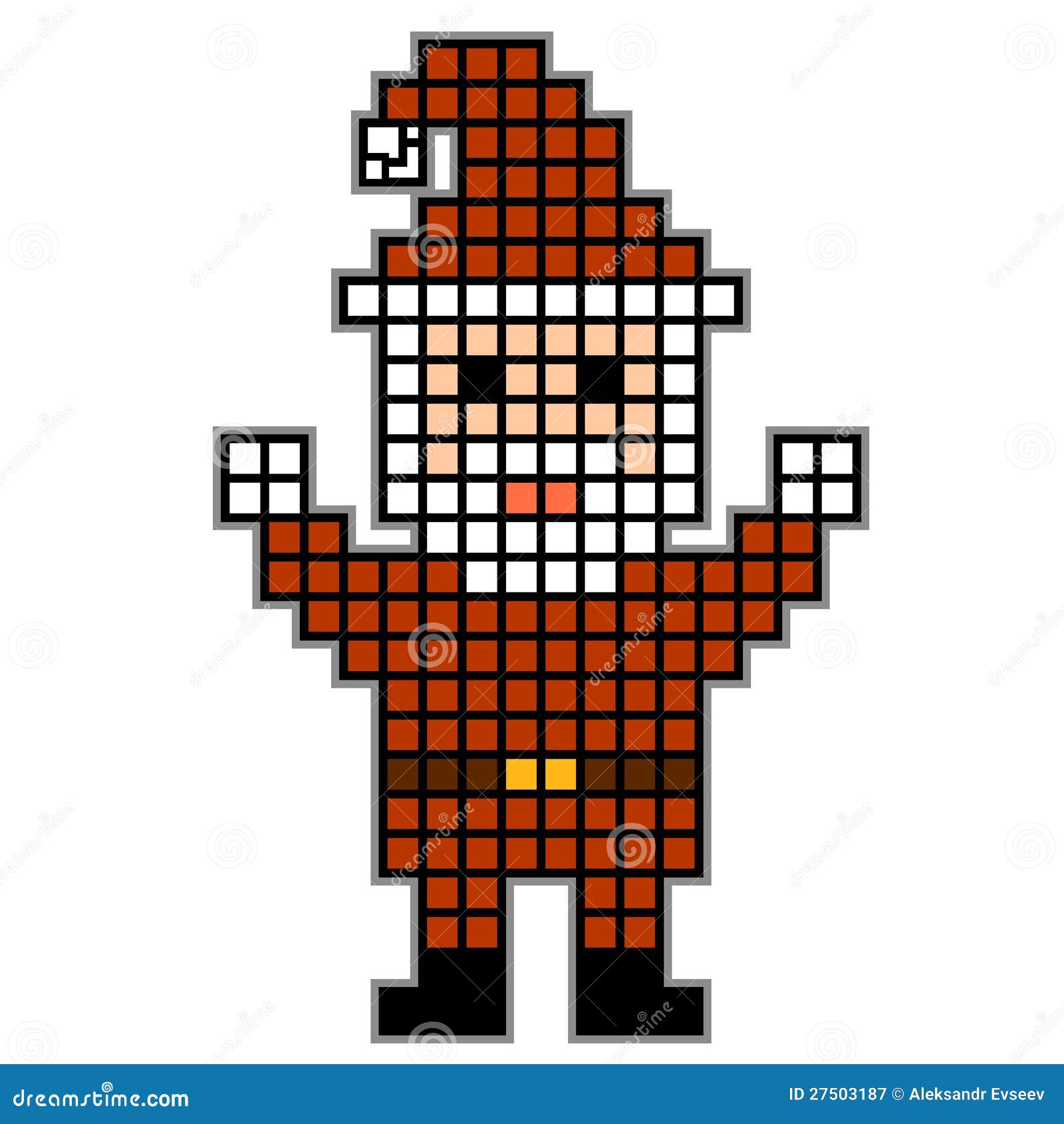 Pixel Santa. Christmas Theme Stock Illustration - Illustration of tree ...