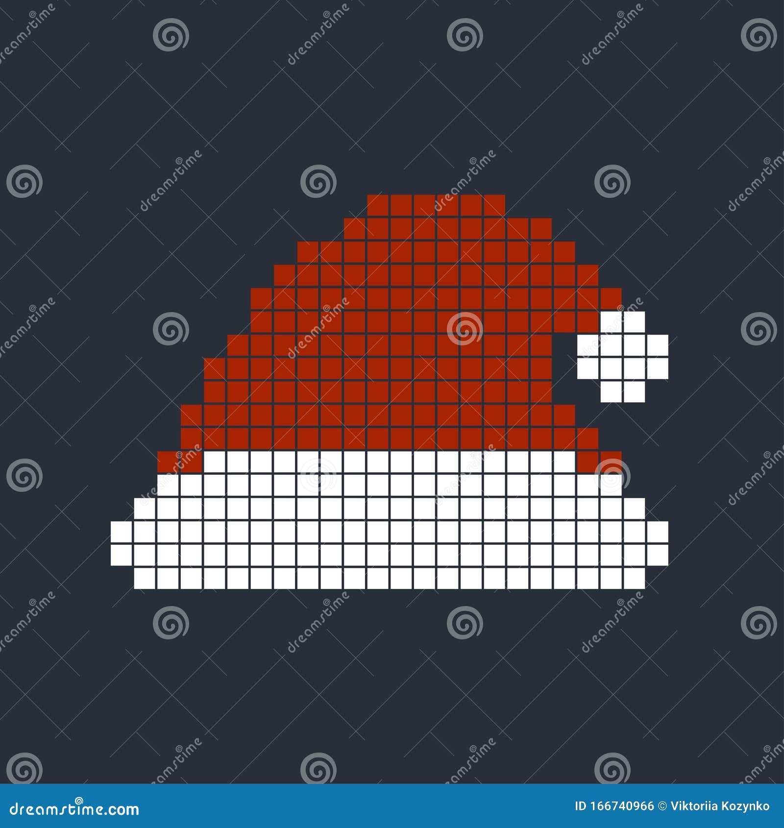 Pixel Santa Hat.Pixel Art. Vector Illustration for Games and ...