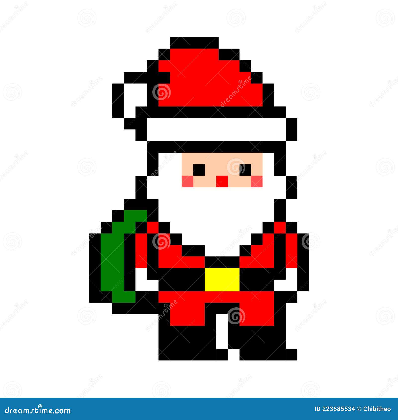 Pixel Art Santa Sleigh With Christmas Gift Boxes Cartoon Vector ...