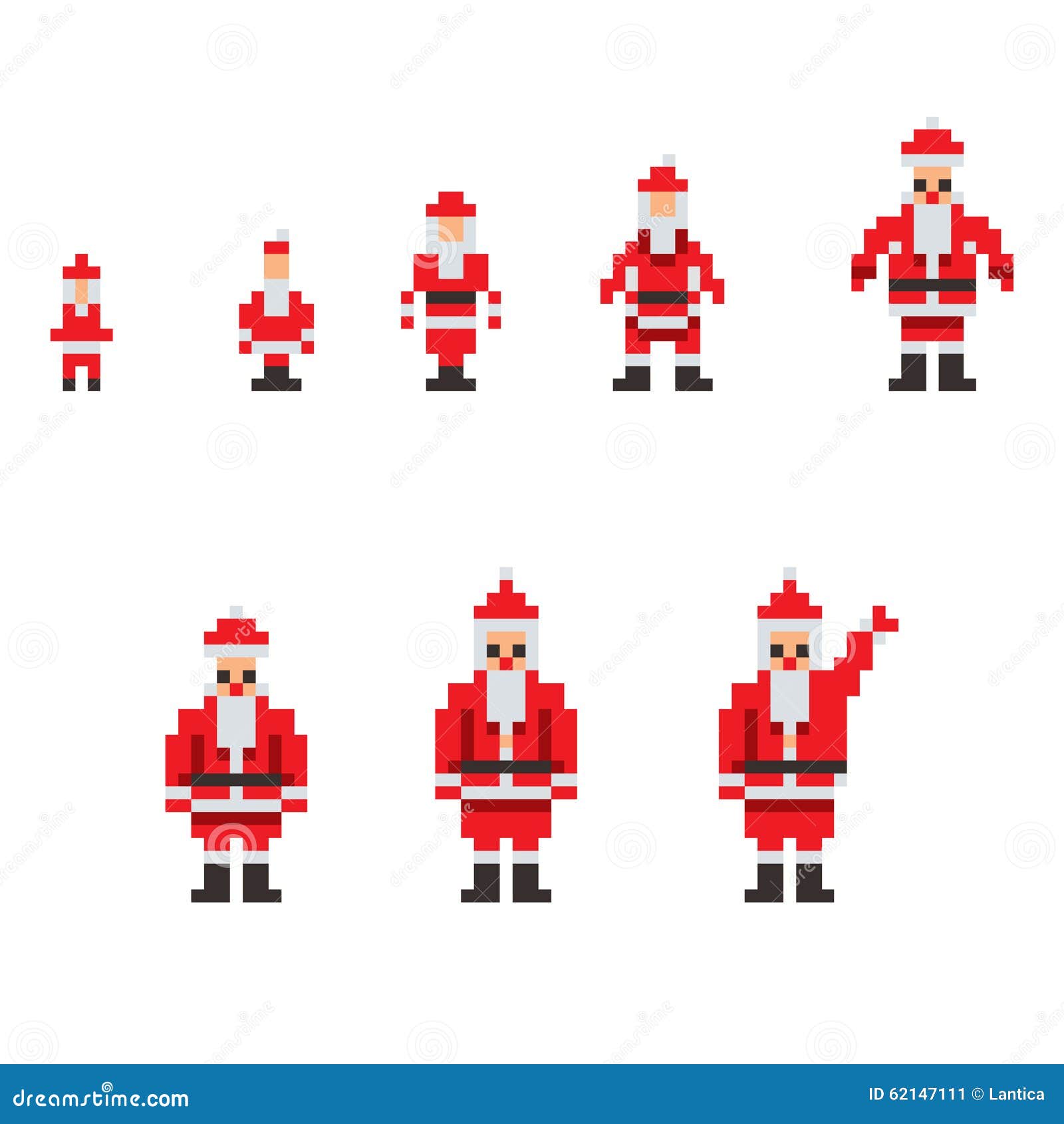 Pixel Santa stock vector. Illustration of white, gift - 62147111