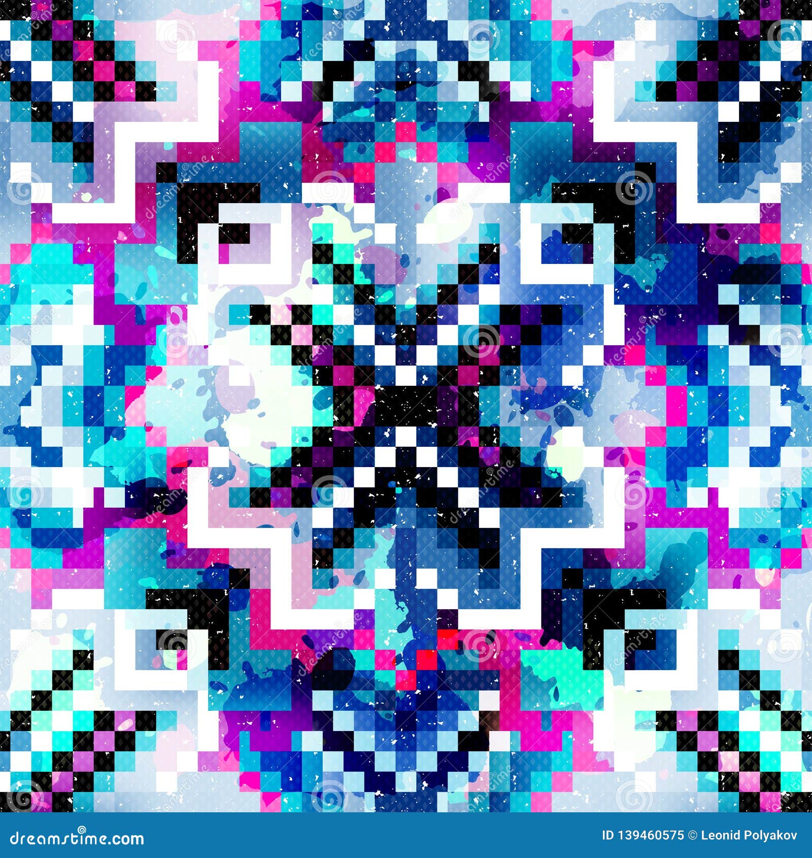 Pixel Seamless Pattern Grunge Texture Stock Illustration - Illustration ...