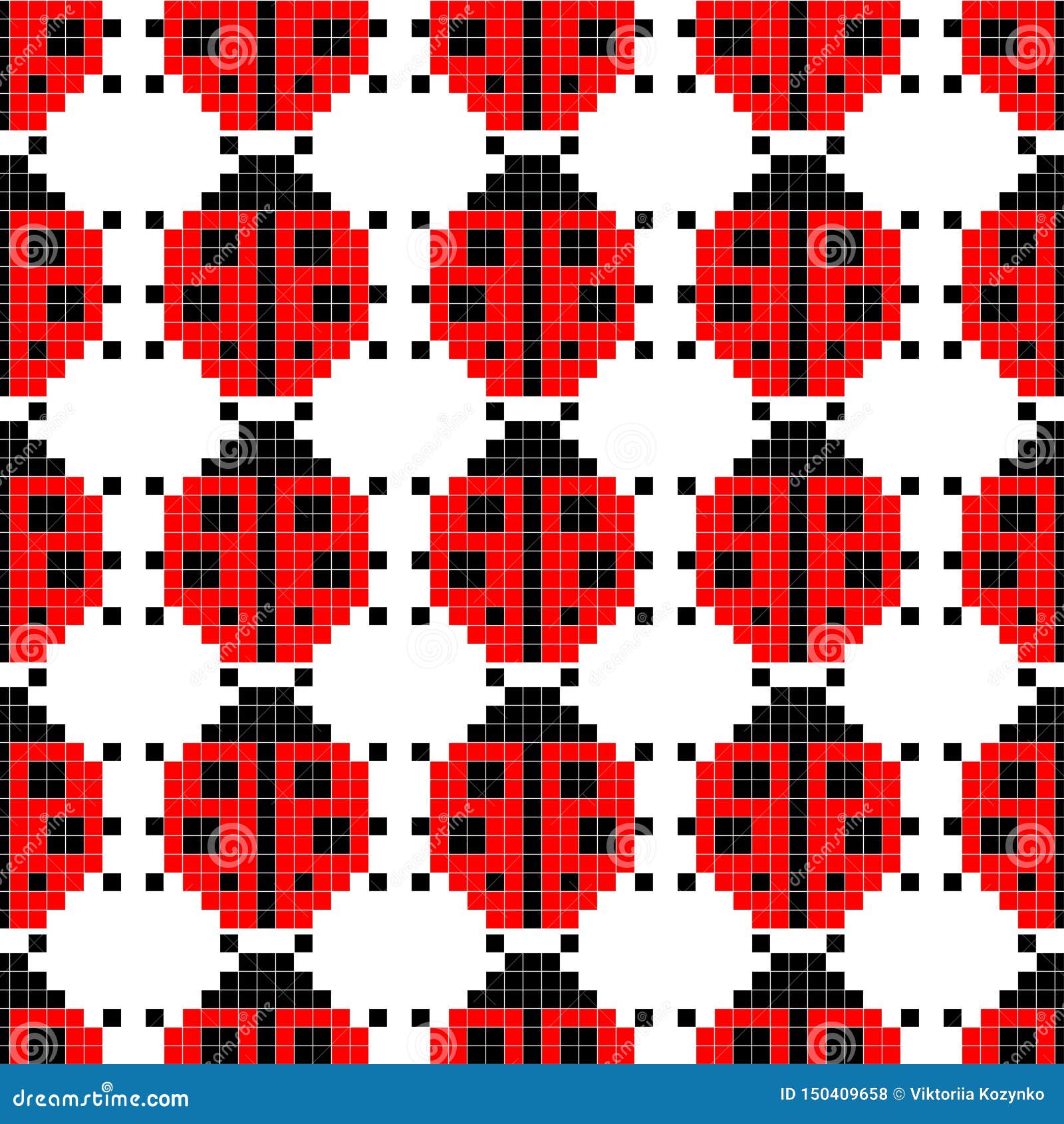 Pixel Seamless Pattern with Ladybugs. Vector Illustration. Stock Vector ...