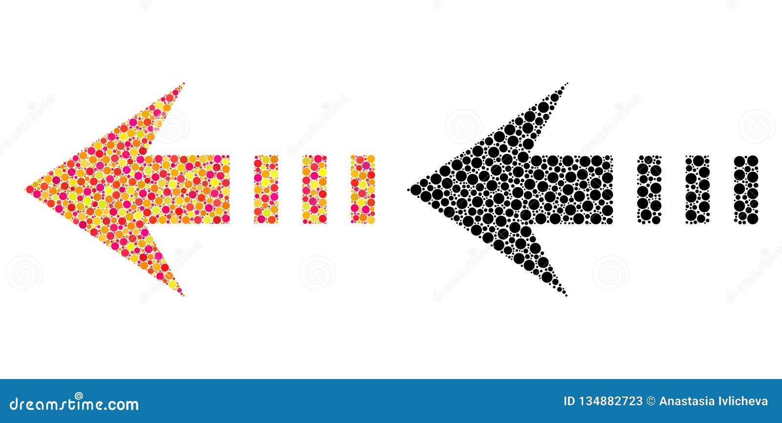 Pixel Send Left Mosaic Icons Stock Vector - Illustration of orientation ...