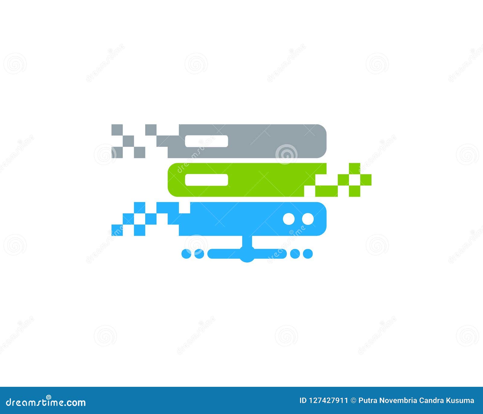 Pixel Server Logo Icon Design Stock Illustration - Illustration of ...