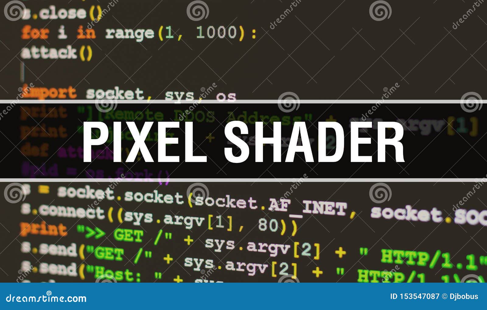 Pixel Shader Concept With Random Parts Of Program Code Pixel Shader With Programming Code